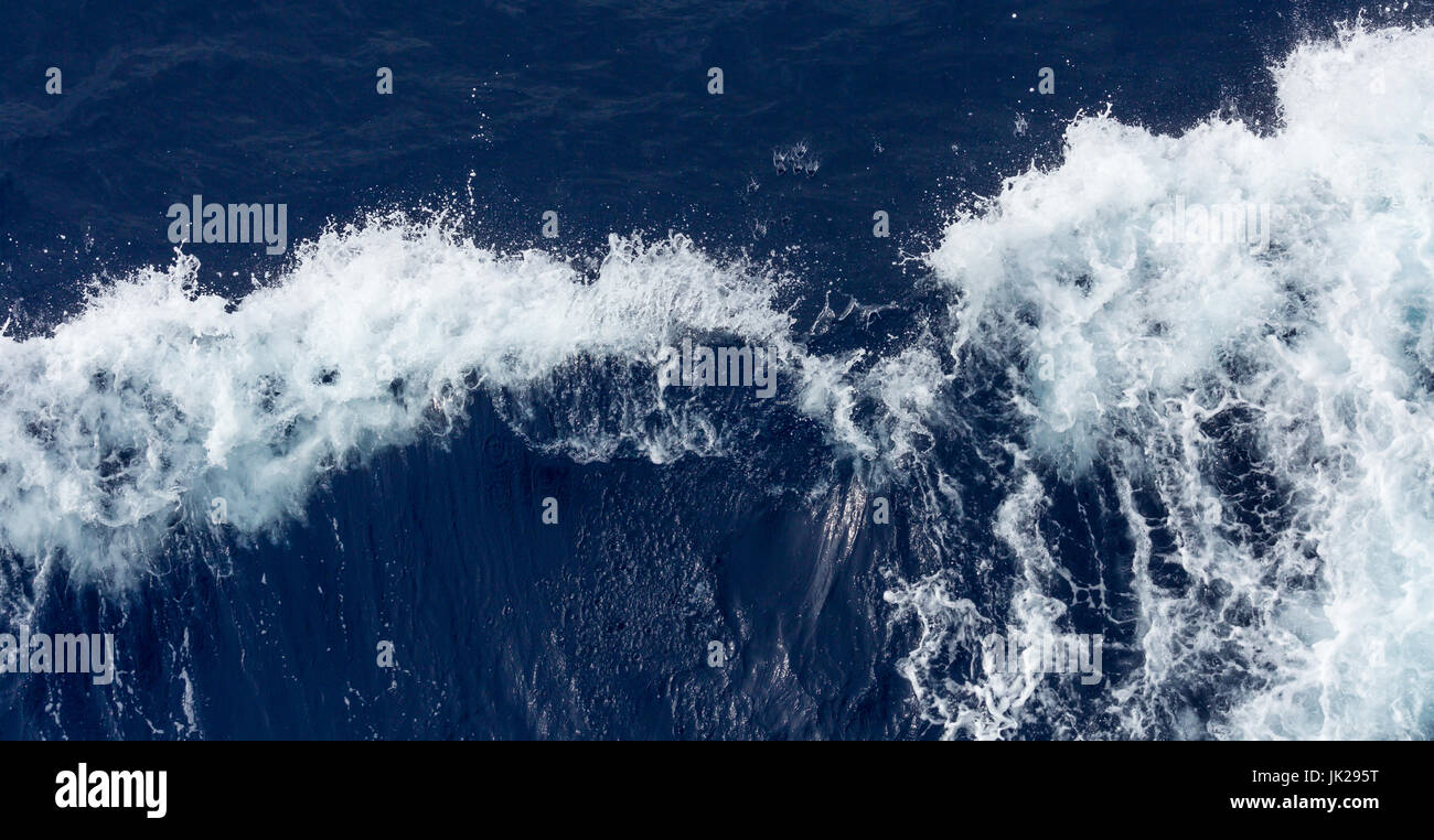 Blue ocean waves wake on cruise vacation Stock Photo - Alamy