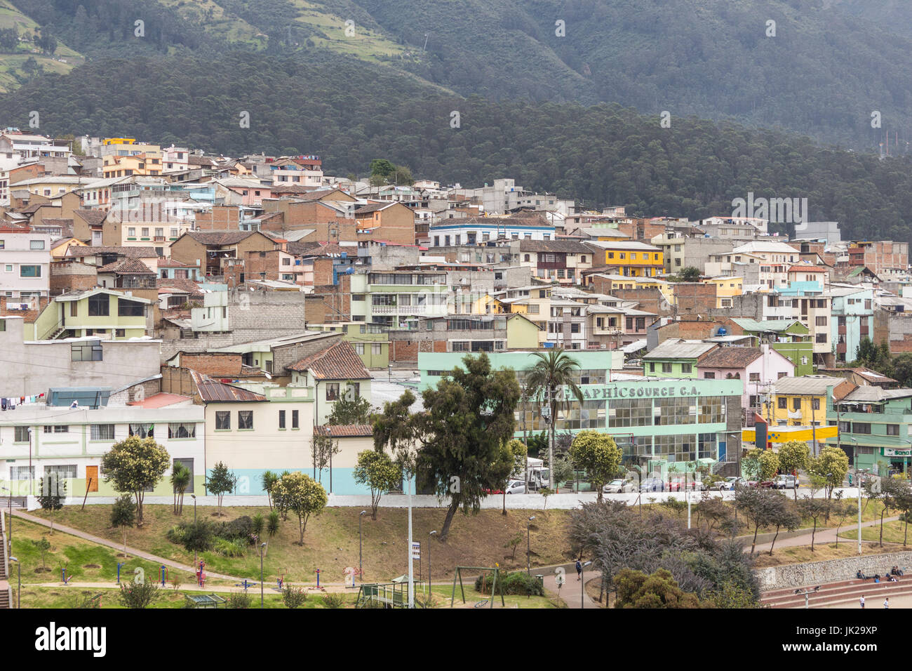 Beautiful view of Quito mixing new architecture with charming streets ...