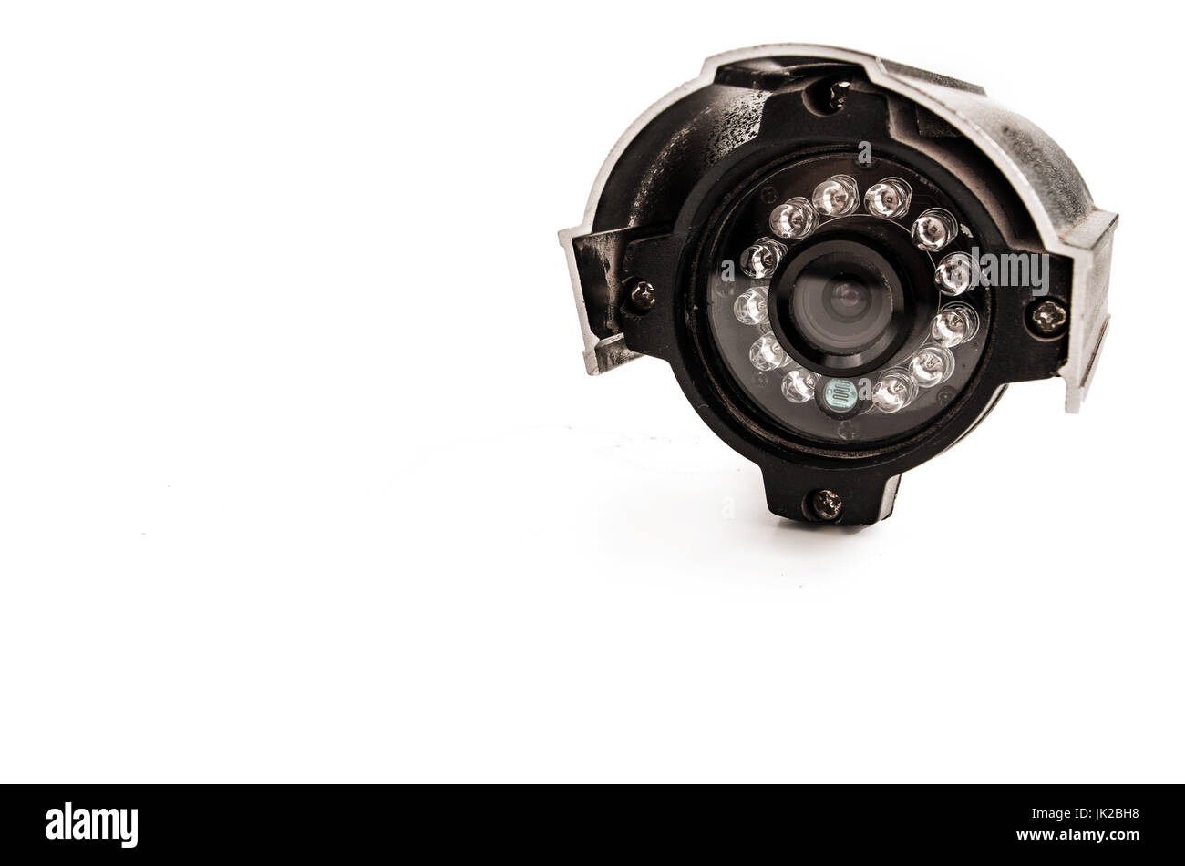 Close up of a surveillance camera isolated on white background Stock ...