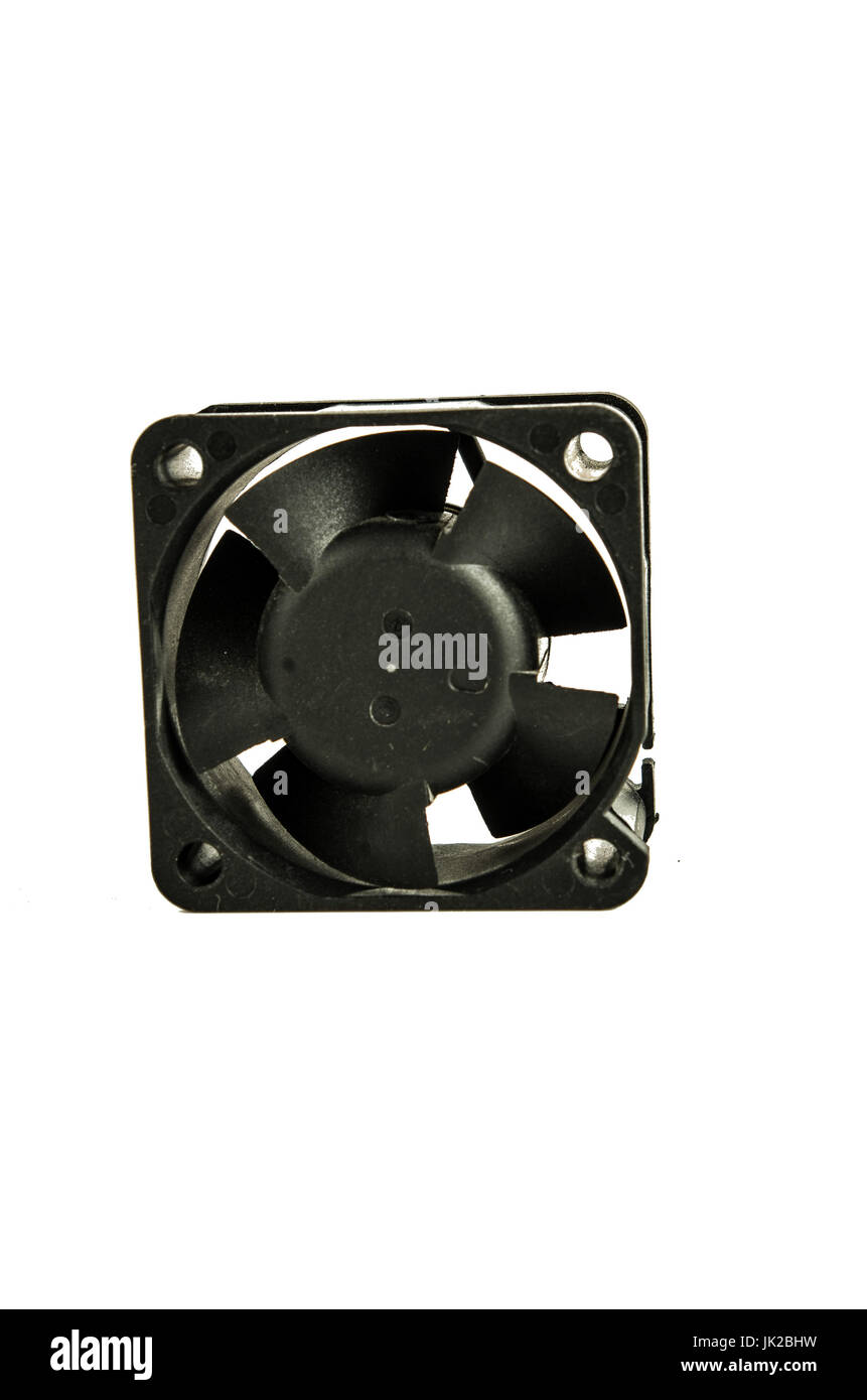 Close up of a black plastic exhaust fan, in a white background Stock ...
