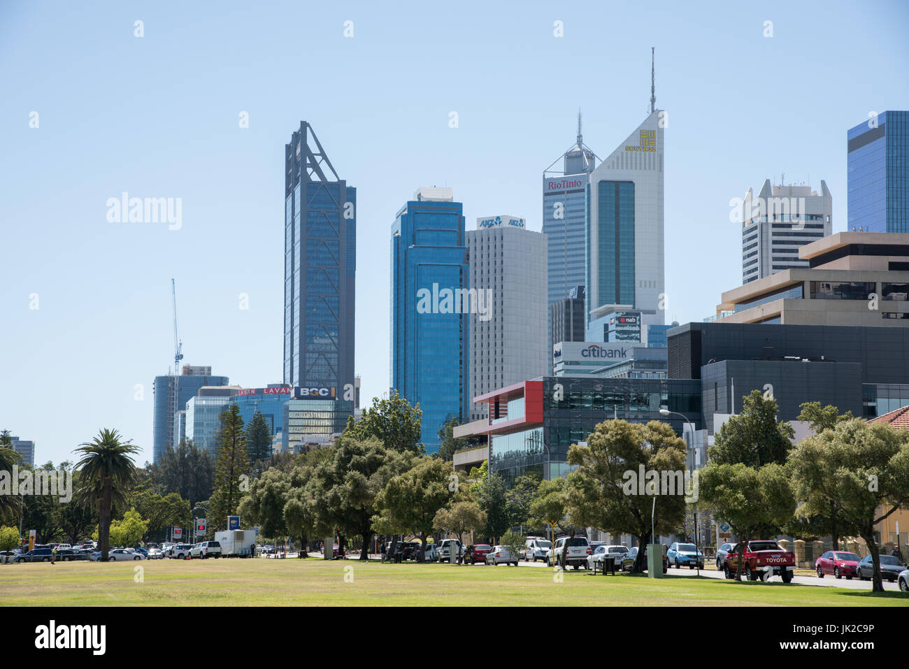 Perth,WA,Australia-November 17,2016: Modern city skyline on a clear day ...