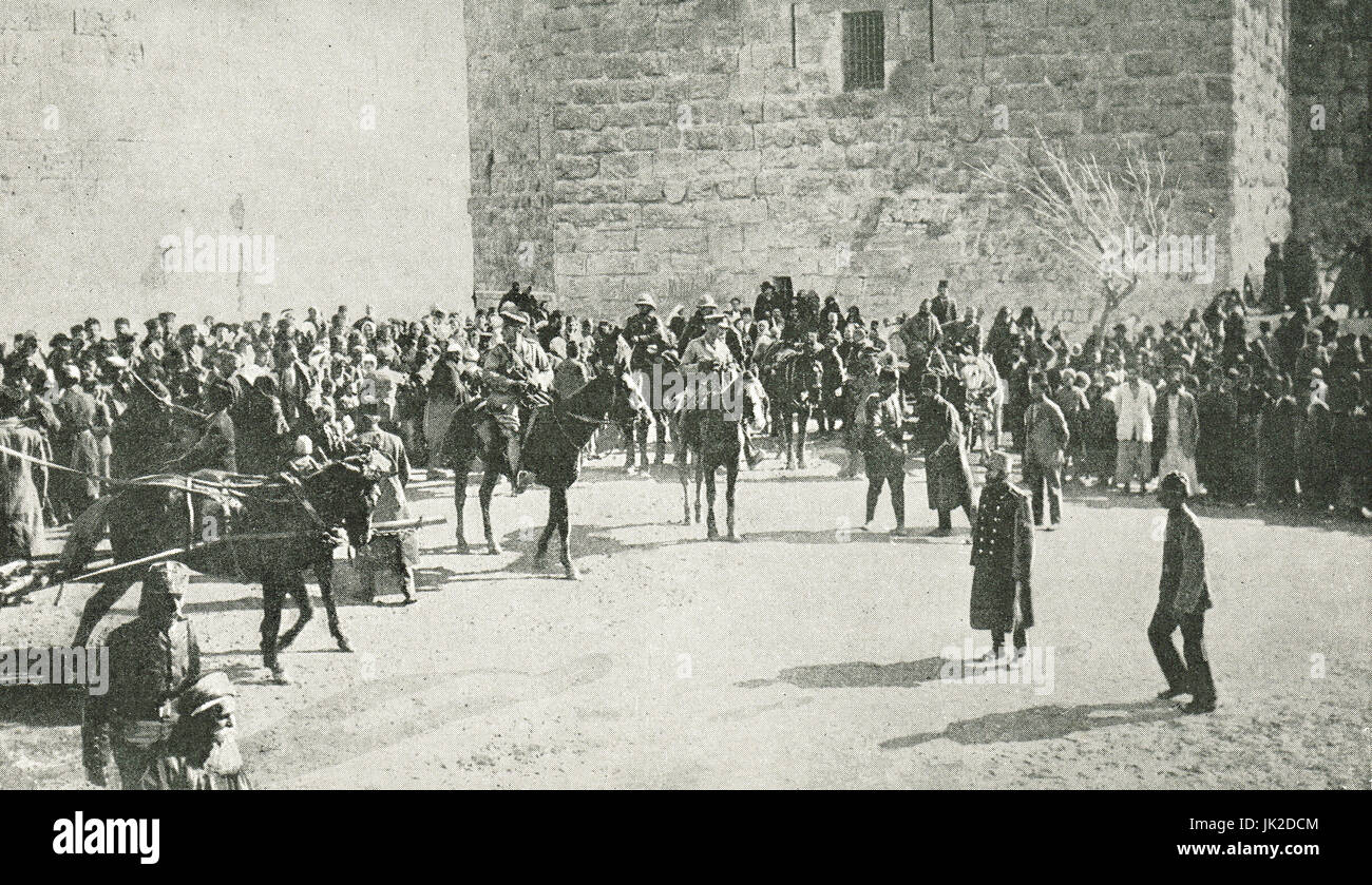 First British troops at Jaffa gate, Jerusalem, 1917 Stock Photo - Alamy