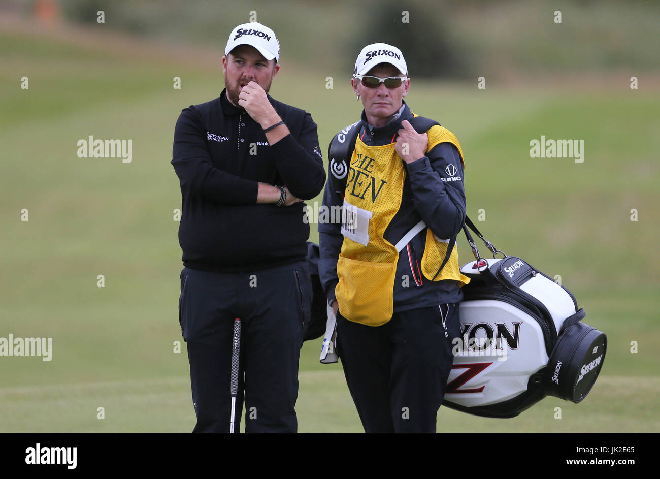 Republic Of Ireland's Shane Lowry (left) and caddie during day two of ...