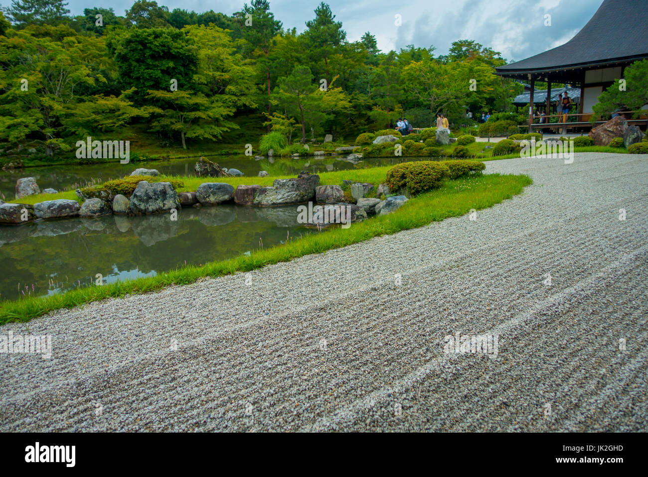 KYOTO, JAPAN - JULY 05, 2017: Zen Garden of Tenryu-ji, Heavenly Dragon ...