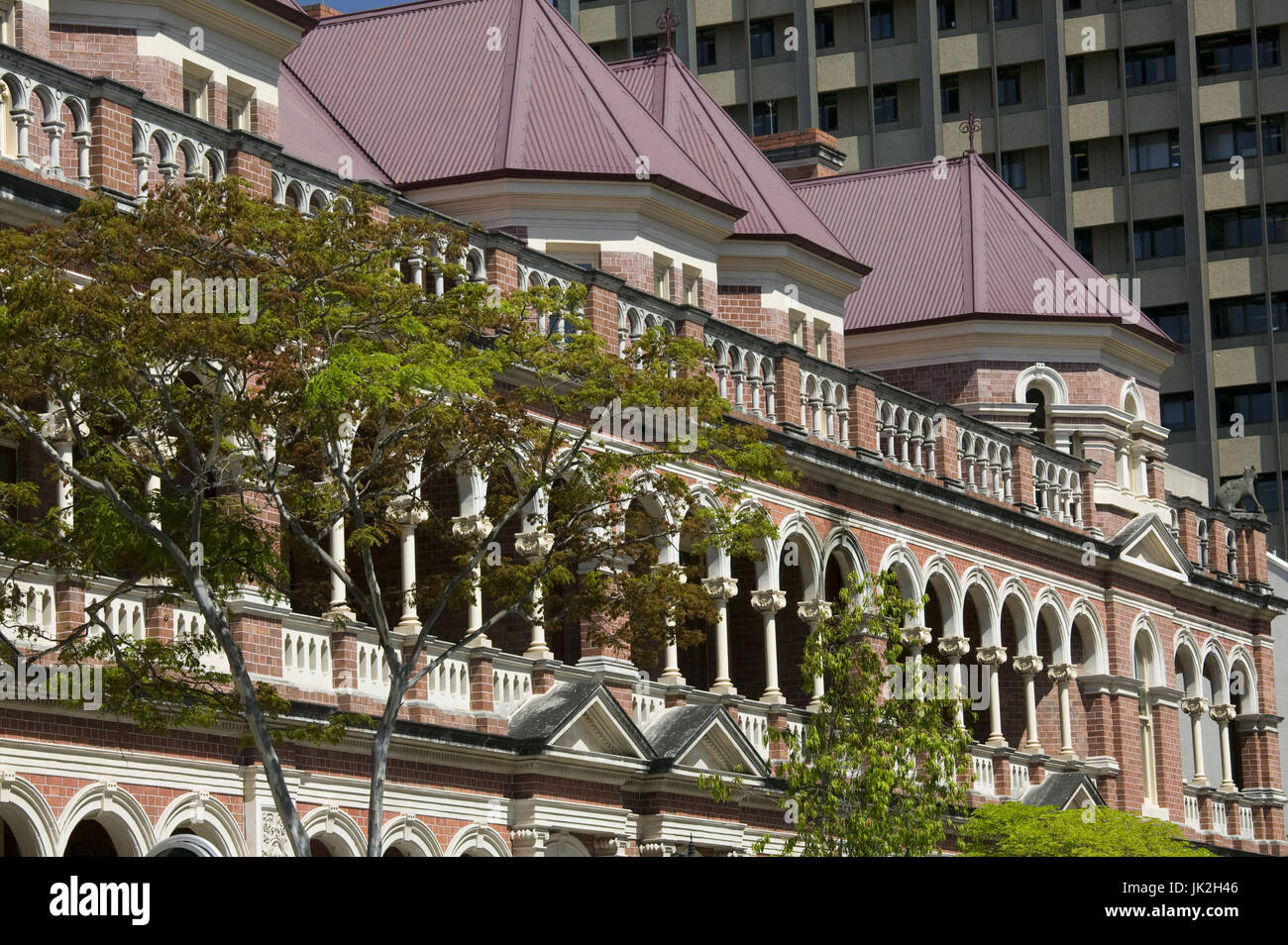 Australia, Queensland, Brisbane, Detail of the Mansions Building along ...