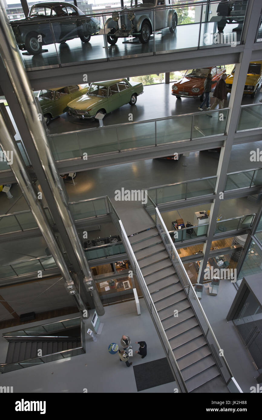 Germany, Niedersachsen, Wolfsburg, Autostadt, interior of Zeithaus Auto ...