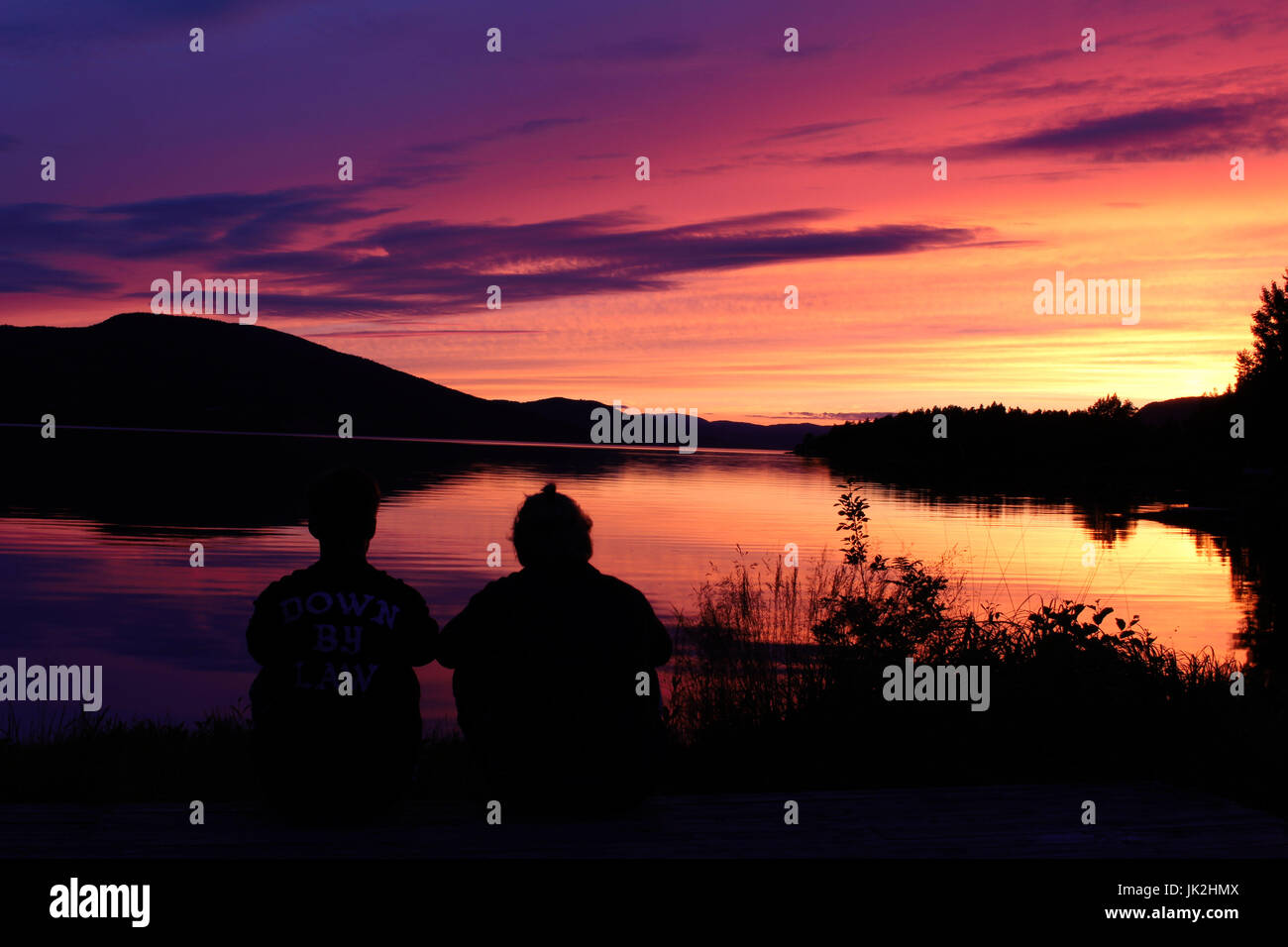Beautiful lake sunset Stock Photo - Alamy