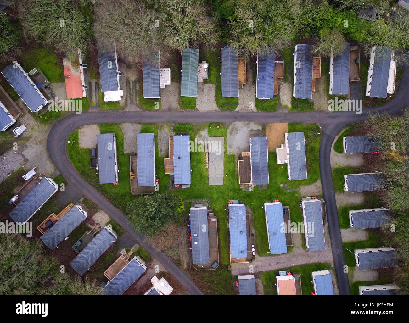 Aerial View of Caravan Park, St Minver in Cornwall, UK Stock Photo - Alamy