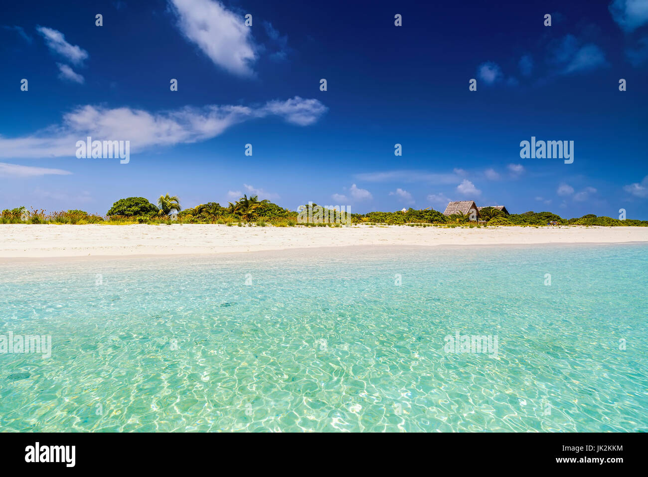 tropical beach with crystal clear water and white sand Stock Photo - Alamy