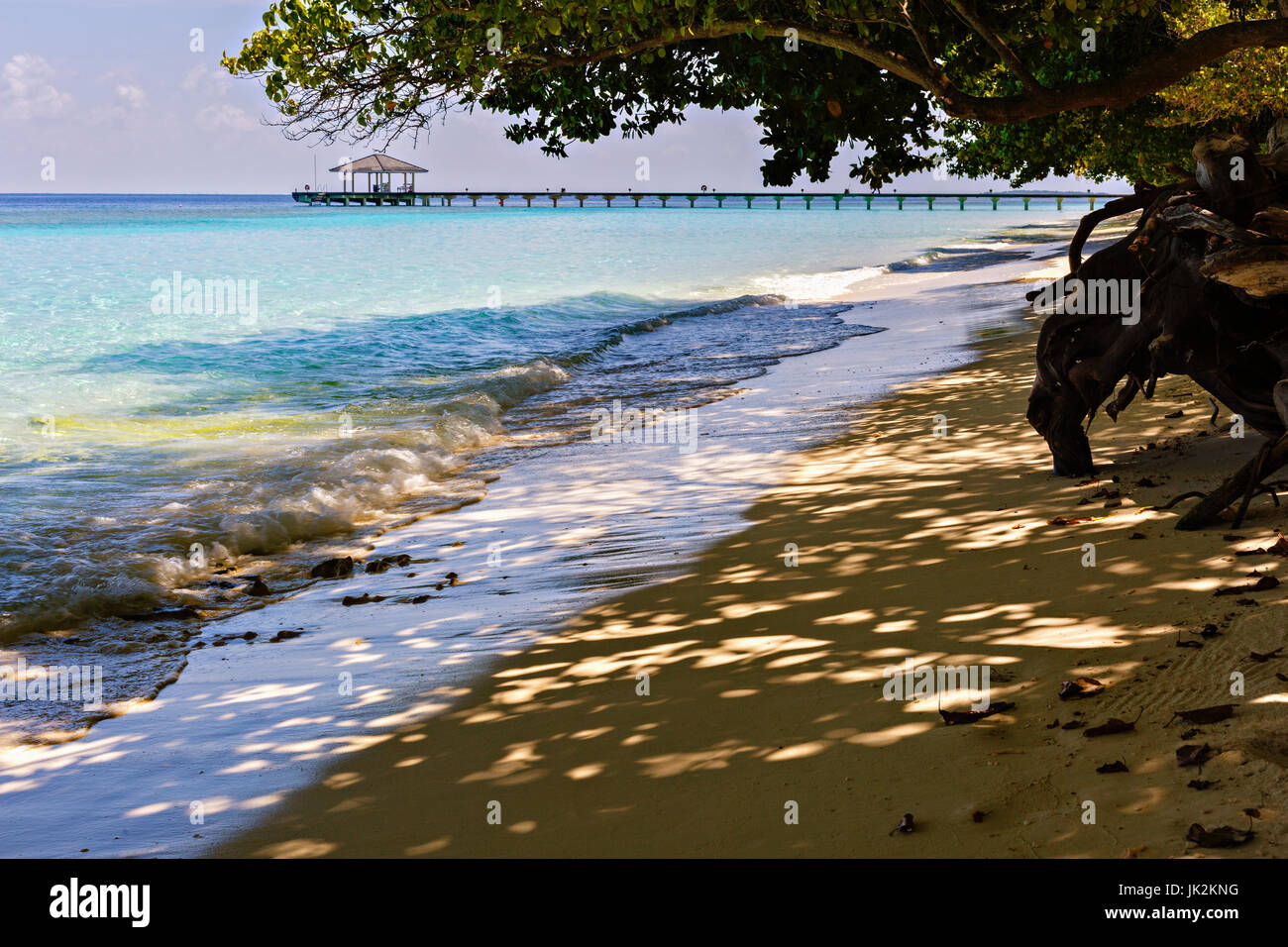 tropical beach with crystal clear water and white sand Stock Photo - Alamy