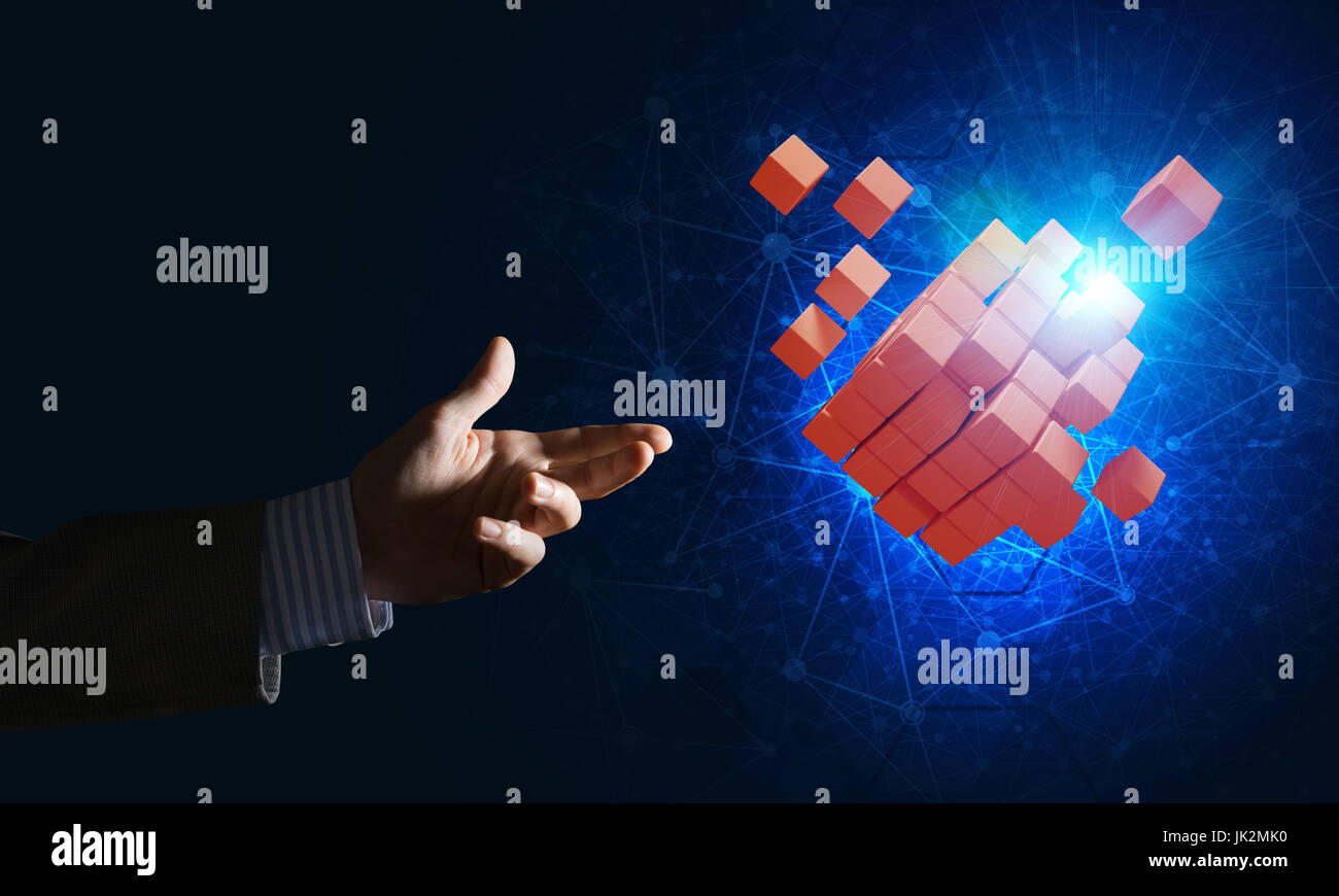 Idea of new technologies and integration presented by cube figure Stock ...