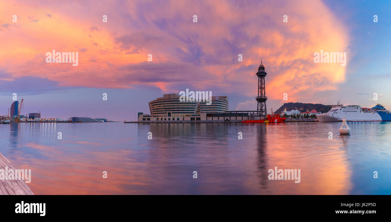 Marina port vell sunset hi-res stock photography and images - Alamy