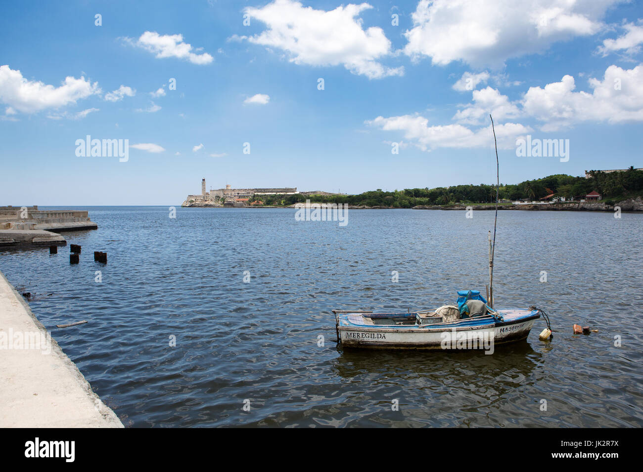 A small fishing boat moored up in Havana, Cuba Stock Photo - Alamy