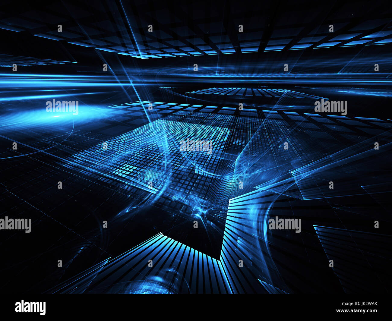 Computer generated abstract technology image. Three-dimensional fractal ...