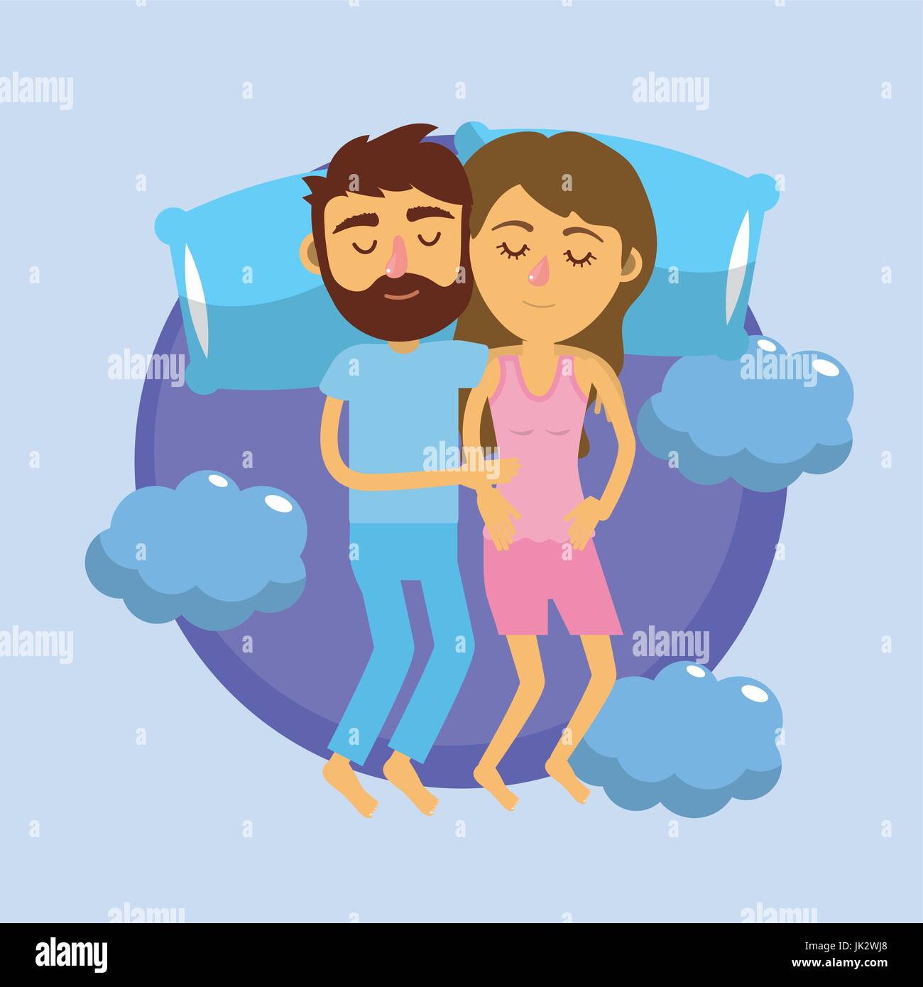 Sleep moon woman illustration clouds Stock Vector Images - Alamy