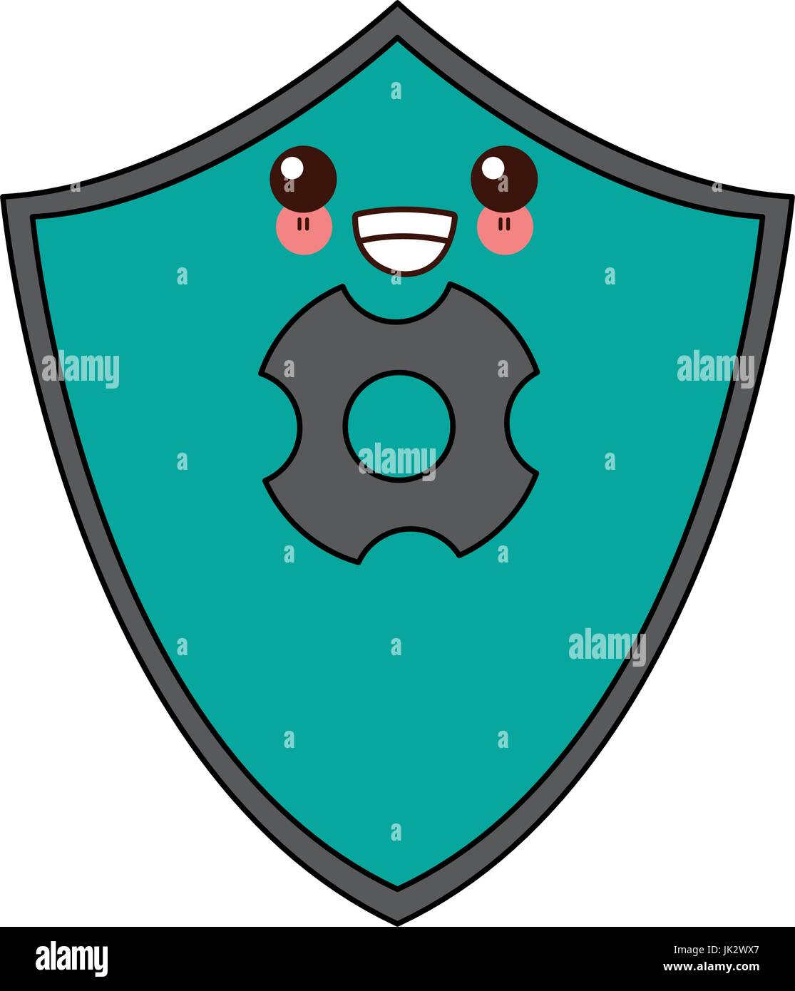 kawaii shield protection healthcare cartoon Stock Vector Image & Art ...