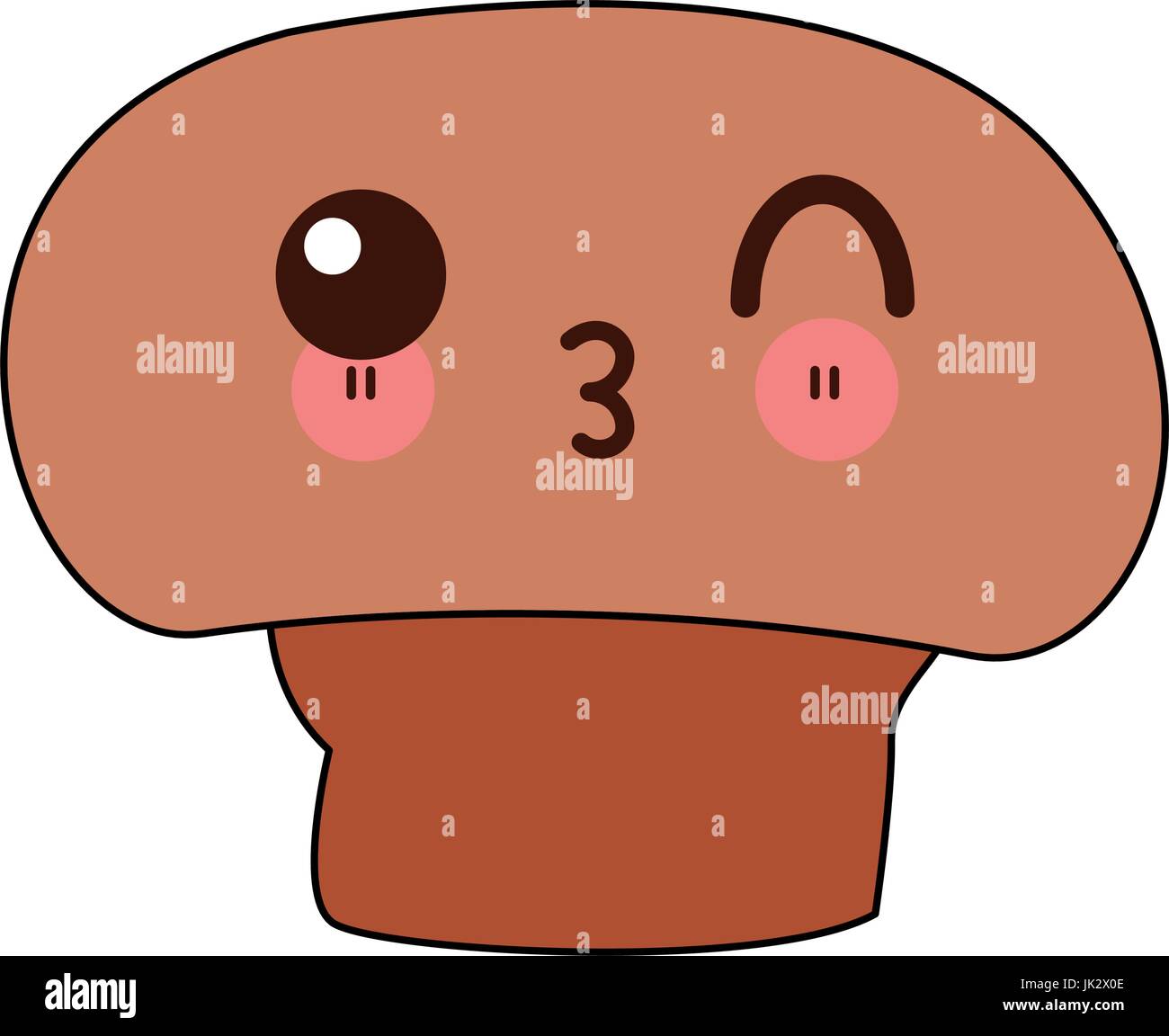 kawaii mushroom champignon agriculture cartoon Stock Vector Image & Art ...