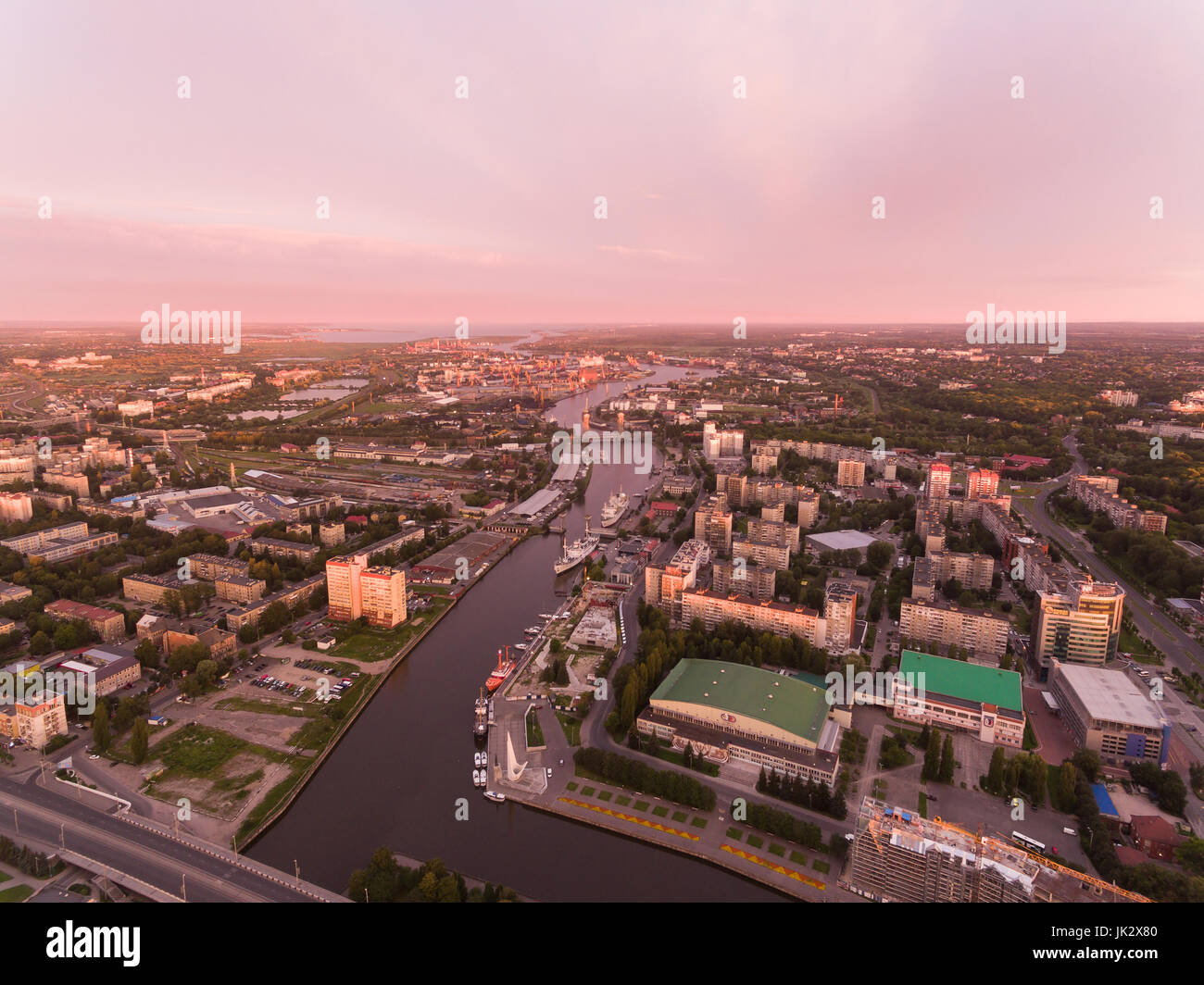 Aerial view of Kaliningrad in sunrise, top view Stock Photo - Alamy
