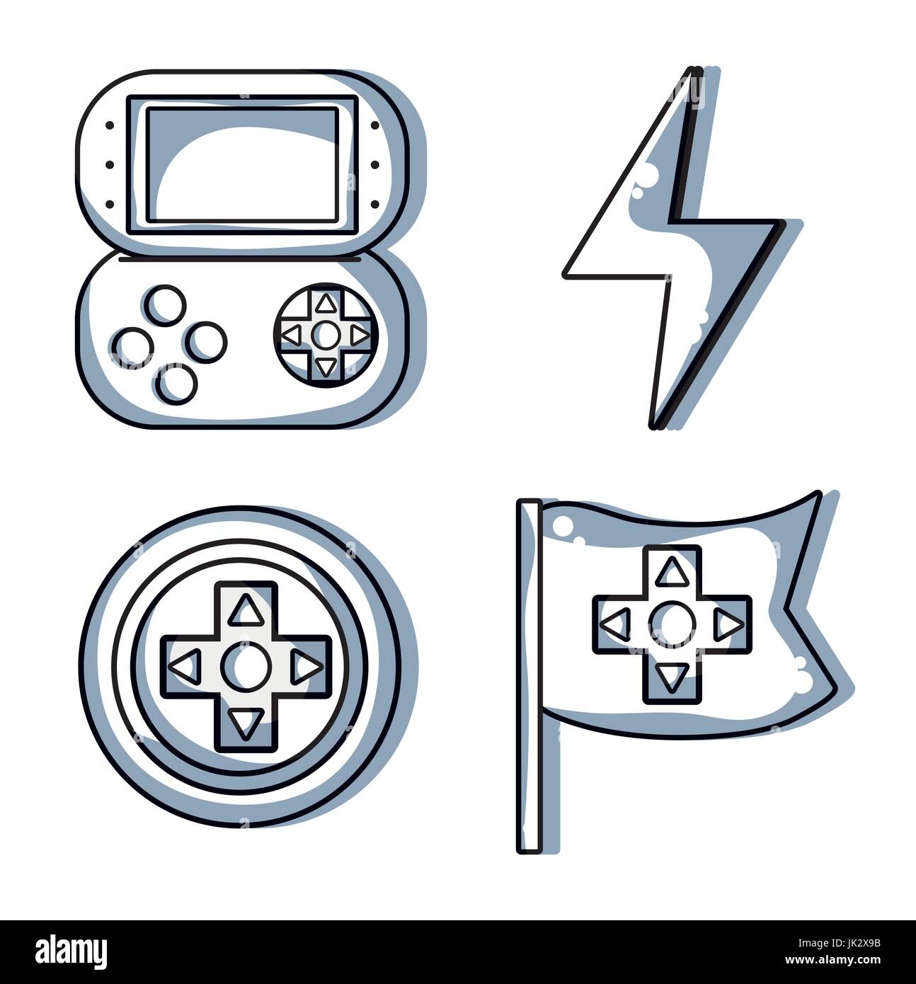 set video gamepad with energy symbol Stock Vector Image & Art - Alamy