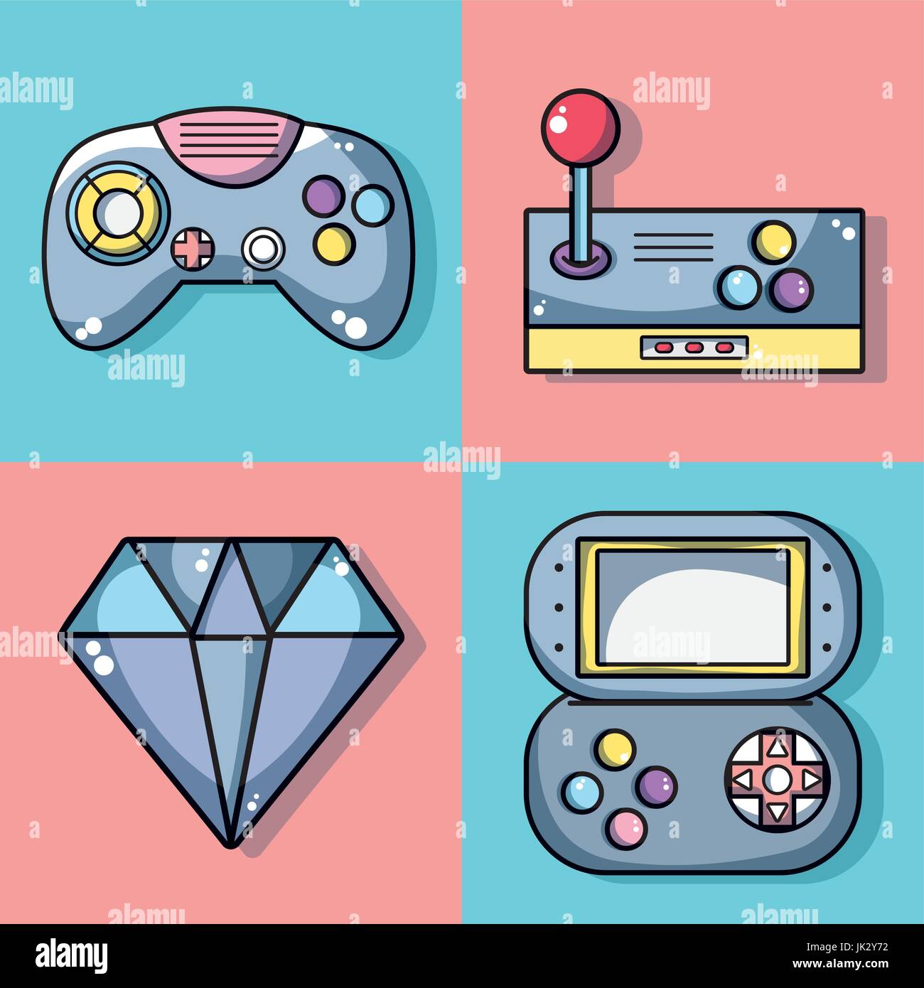 set videogame technology activity to recreation Stock Vector Image ...