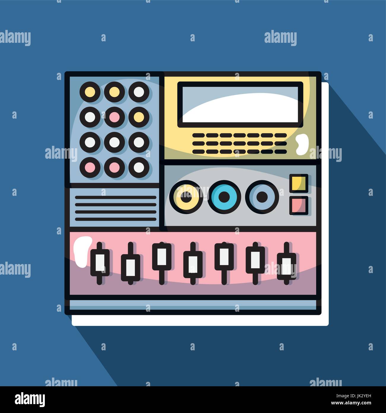 electronic audio console to play music performer Stock Vector Image ...