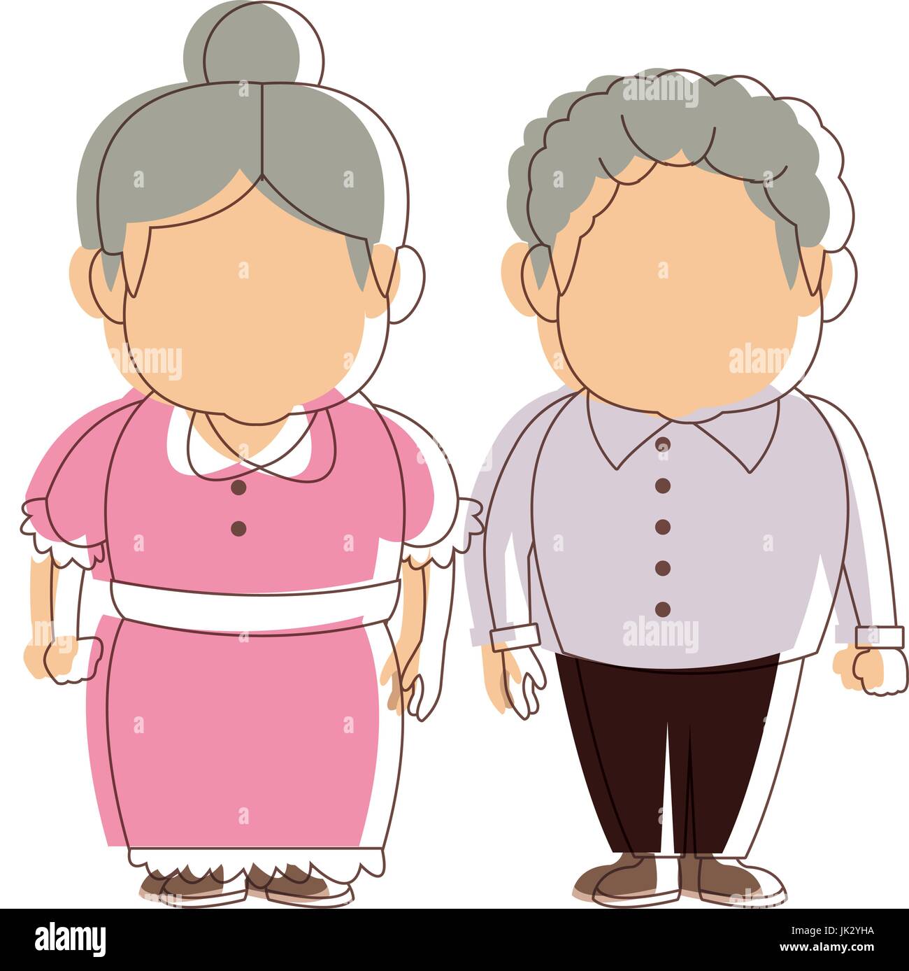 grandpa and grandma standing lovely image Stock Vector Image & Art - Alamy