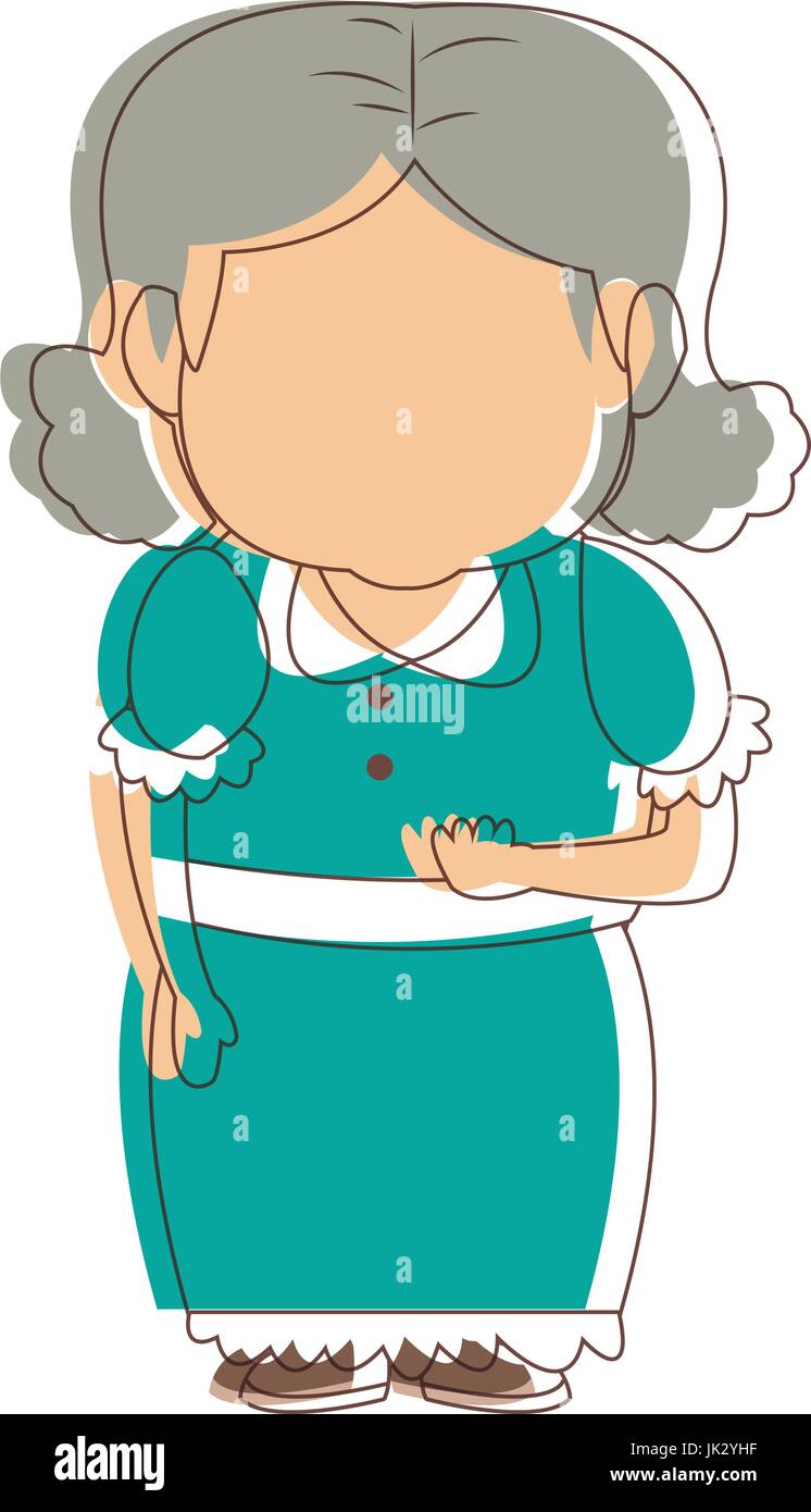 Lovely Grandmother Old Woman Image Cheerful Stock Vector Image And Art