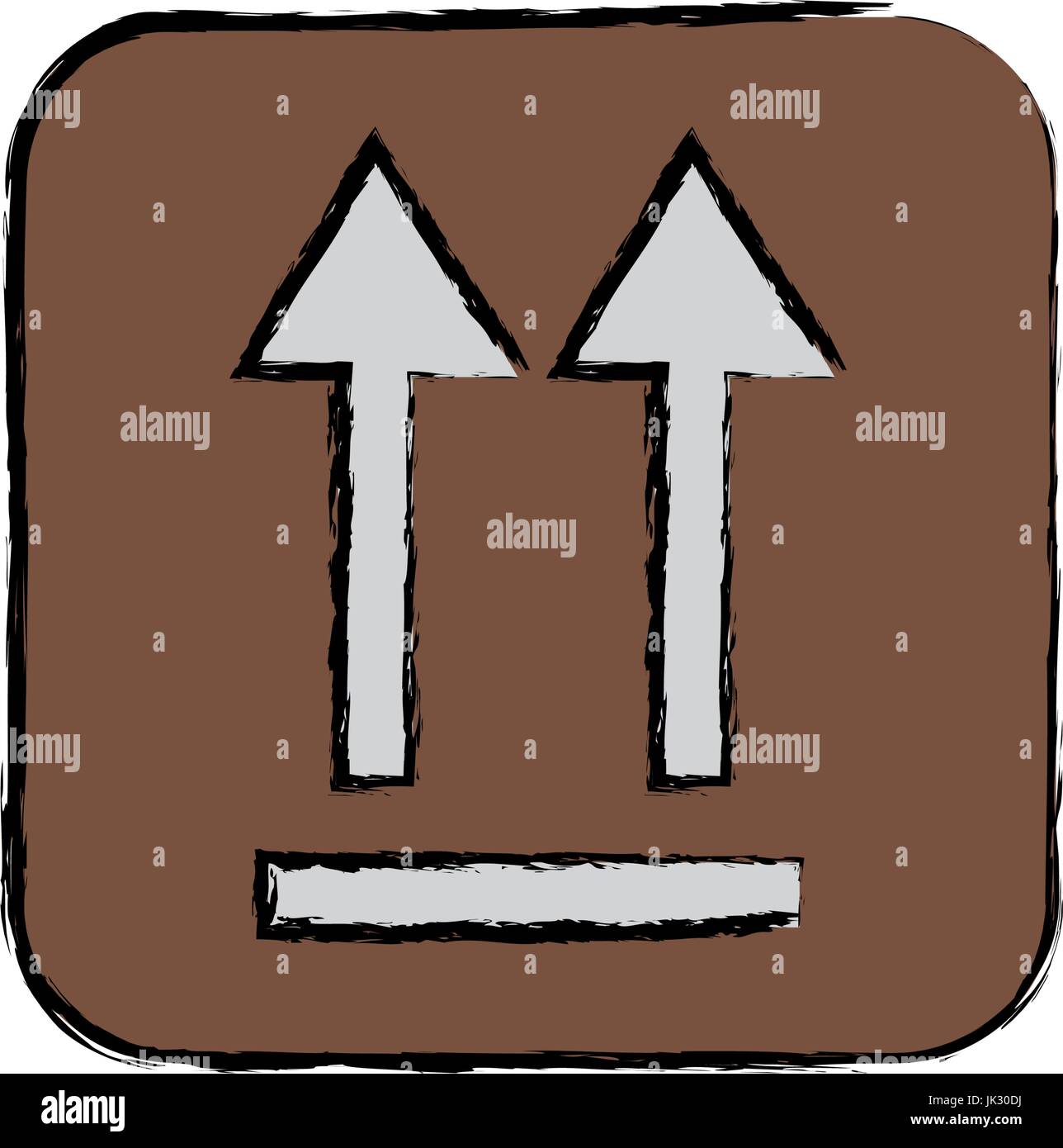 this side up packaging symbol on a corrugated cardboard boxes Stock ...