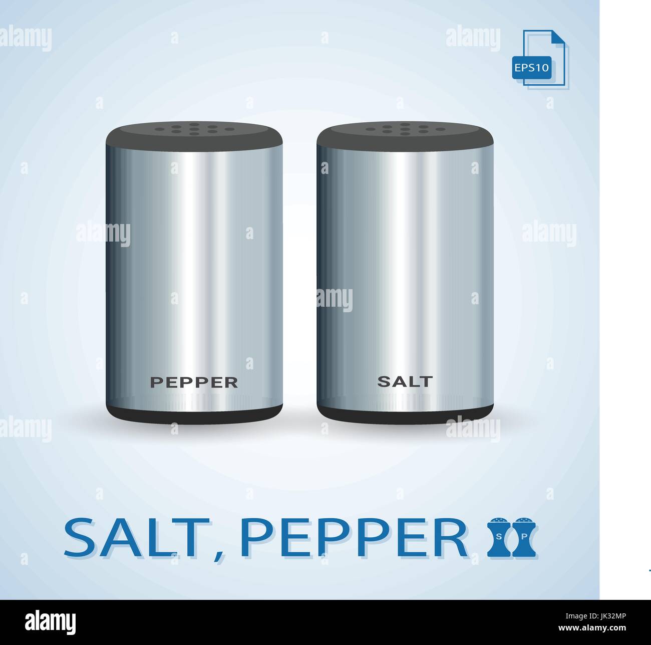 Set Of Salt Pepper Shakers Isolated On A Background. Vector ...
