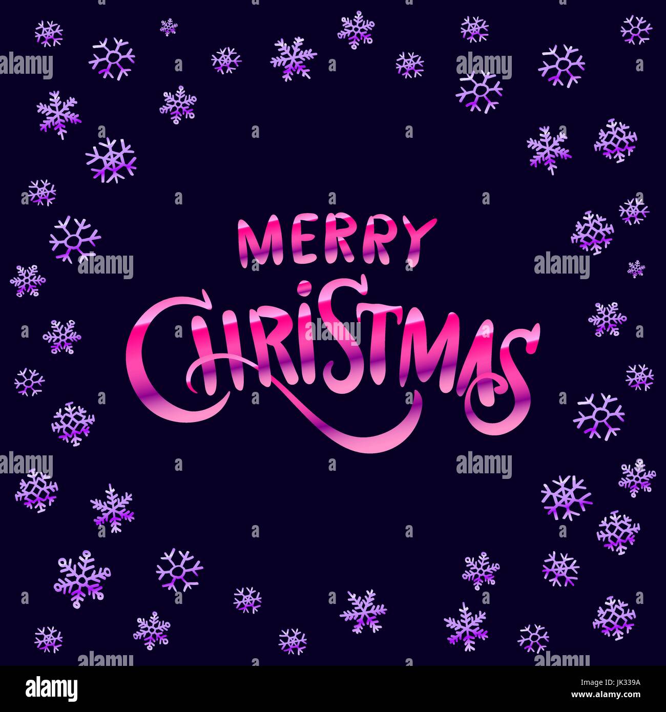 Merry Christmas pink glittering lettering design. Vector illustration ...