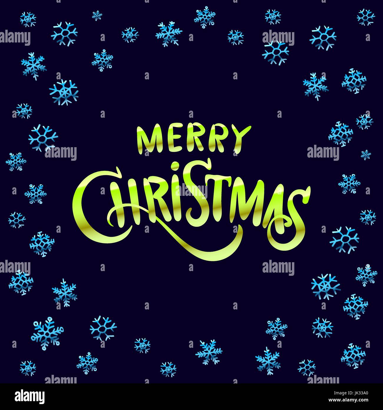 Merry Christmas green glittering lettering design. Vector illustration ...