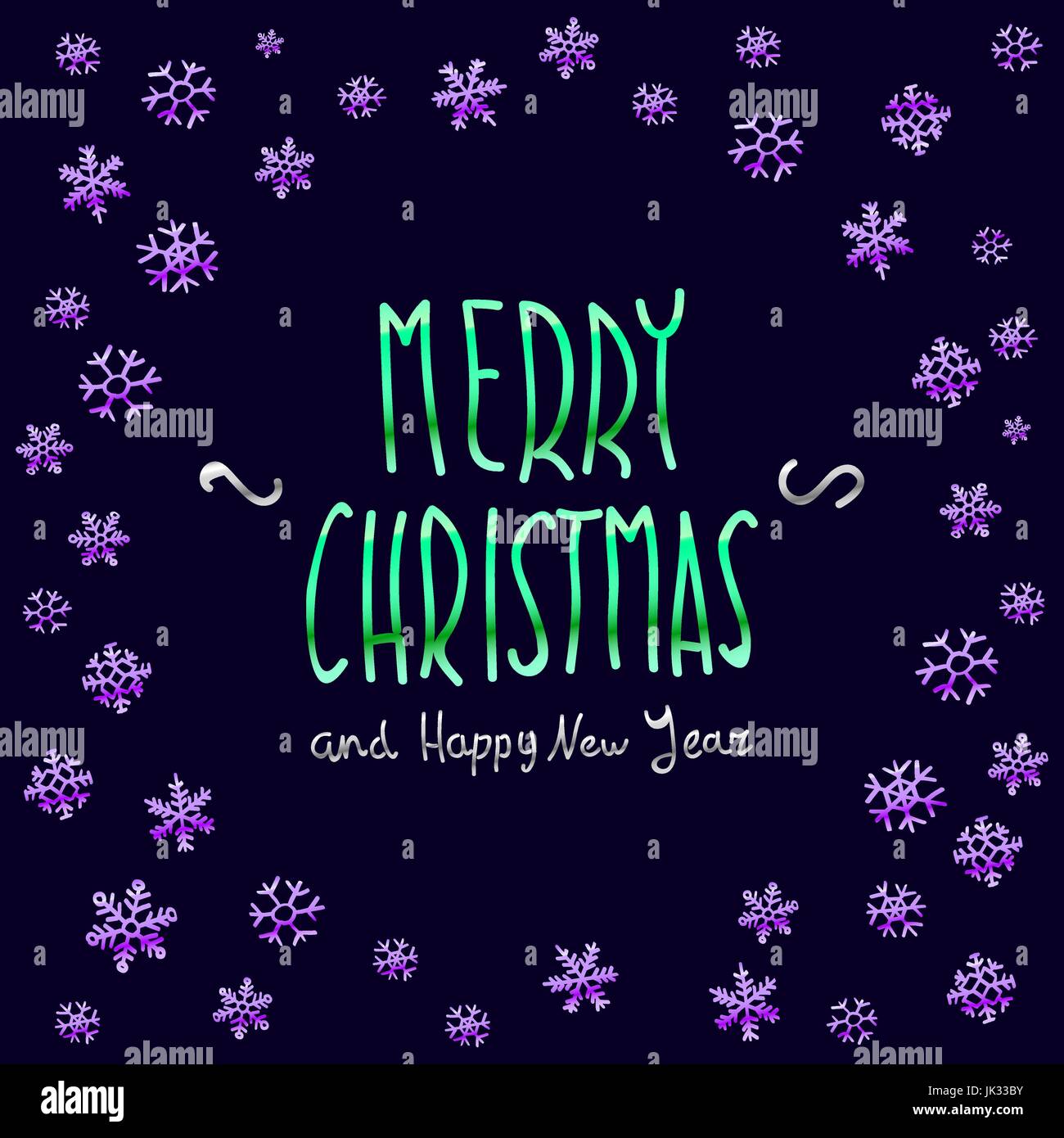 Merry Christmas green glittering lettering design. Vector illustration ...
