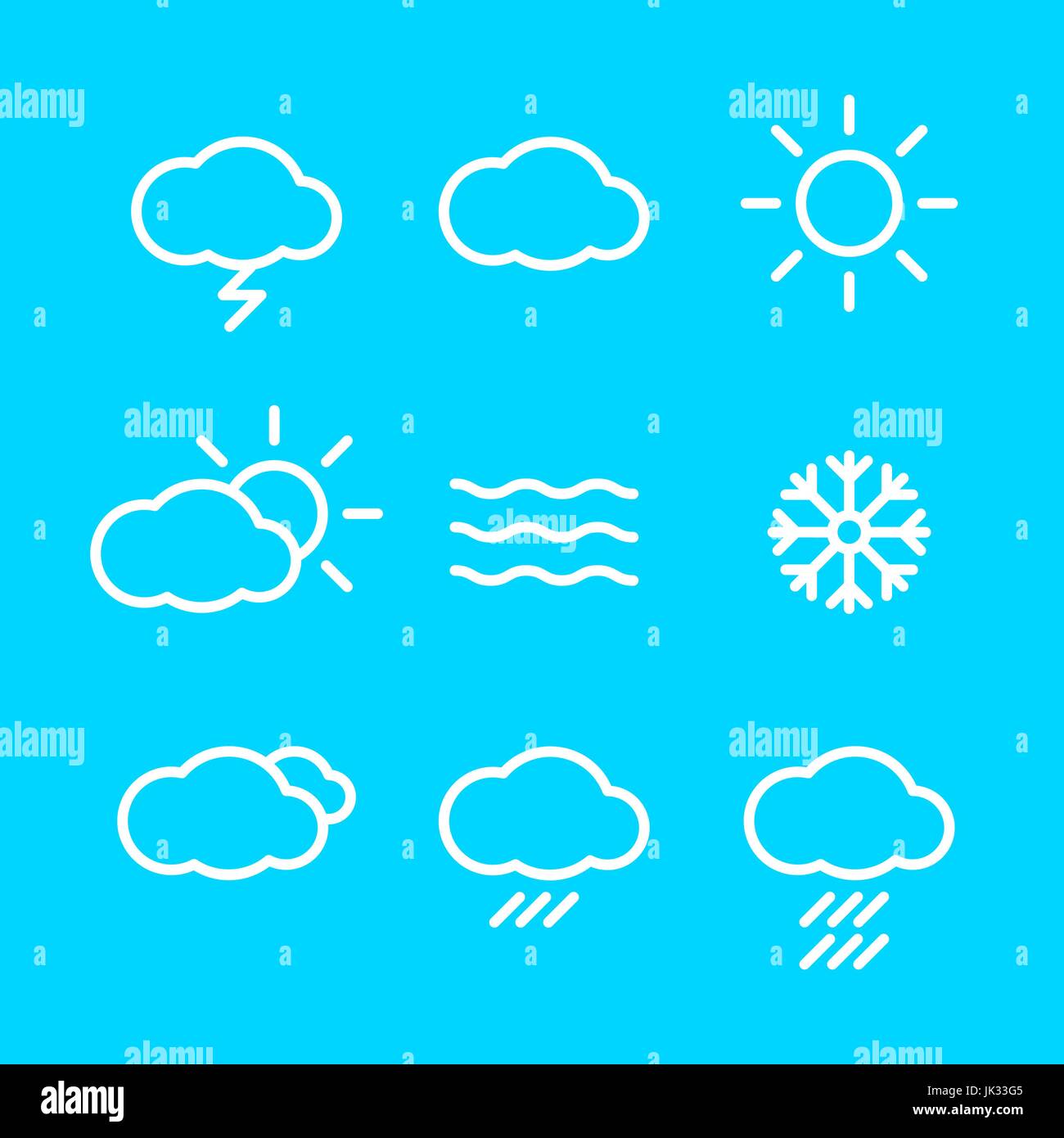 Weather Icons with blue Background vector web Stock Vector Image & Art ...