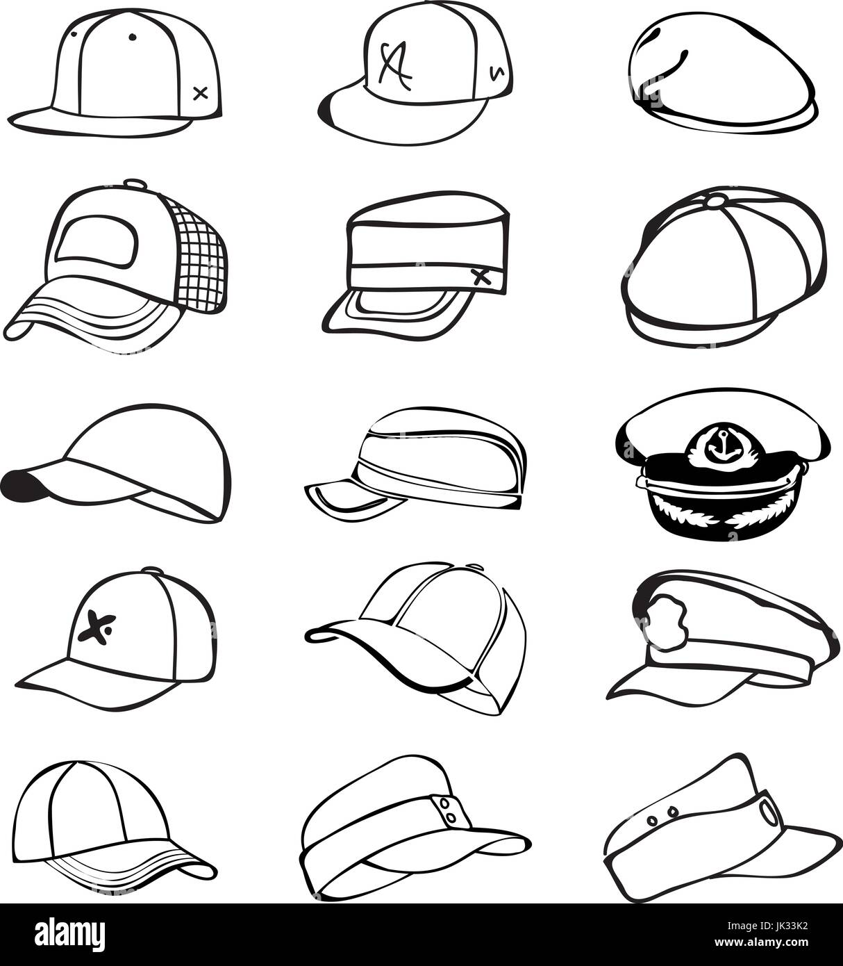 Outline rap cap illustration hi-res stock photography and images - Alamy
