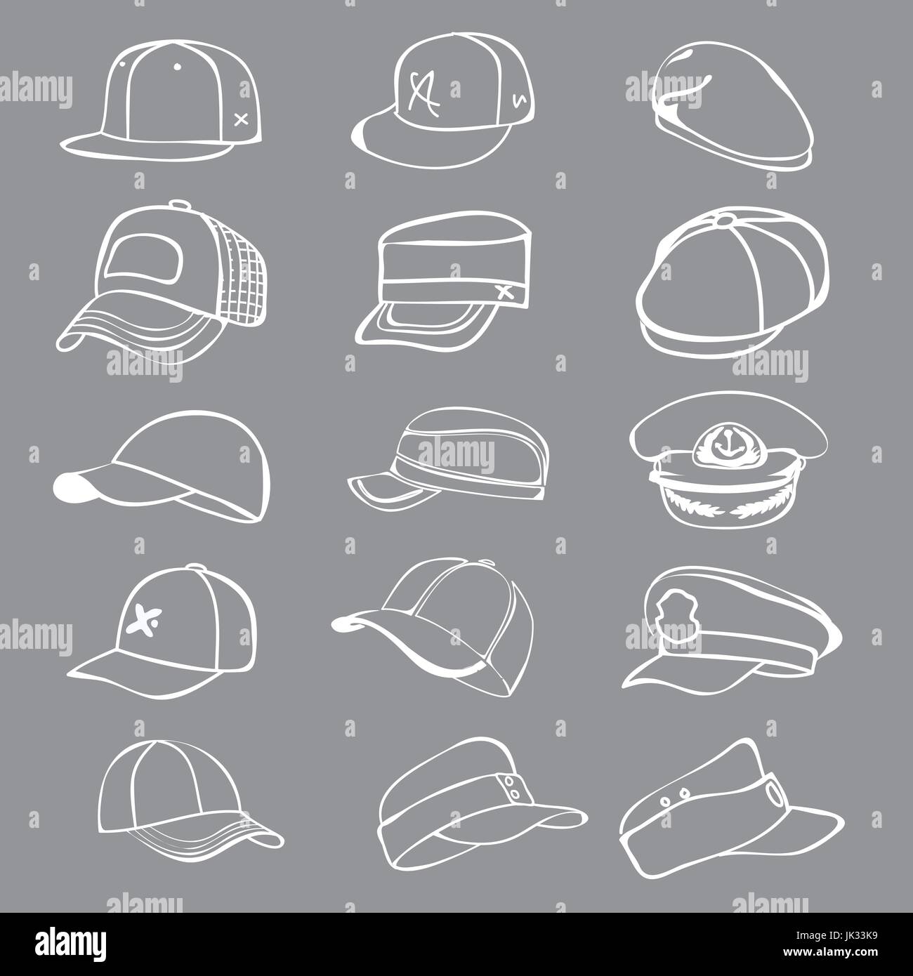 Outline rap cap illustration hi-res stock photography and images - Alamy