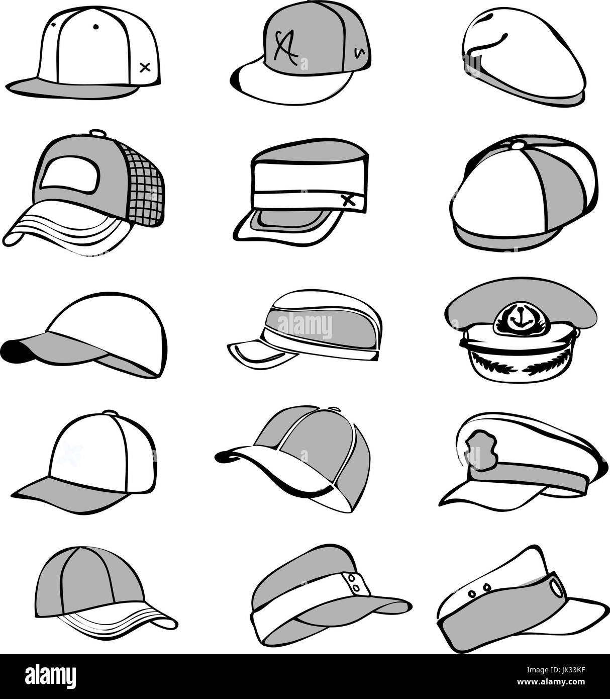 Outline rap cap illustration hi-res stock photography and images - Alamy