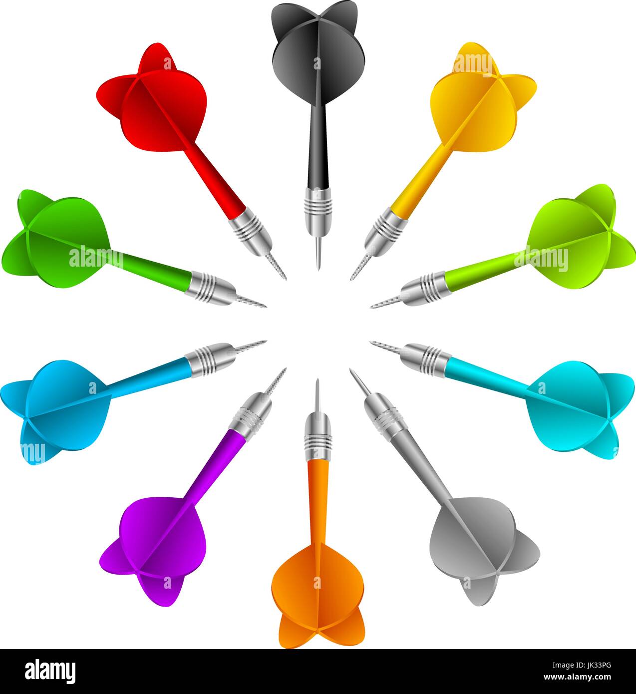 Set of darts. Vector color game concept sport Stock Vector Image & Art ...