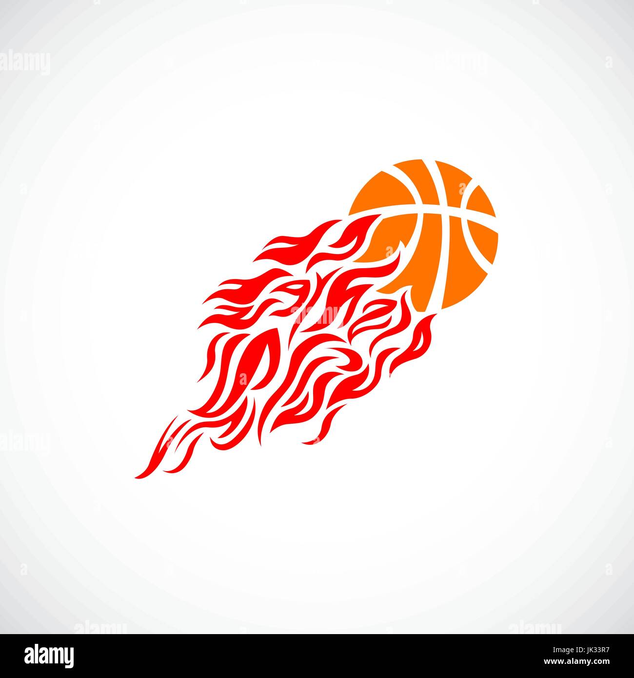 vector flame fire ball basketball symbol icon Stock Vector Image & Art ...