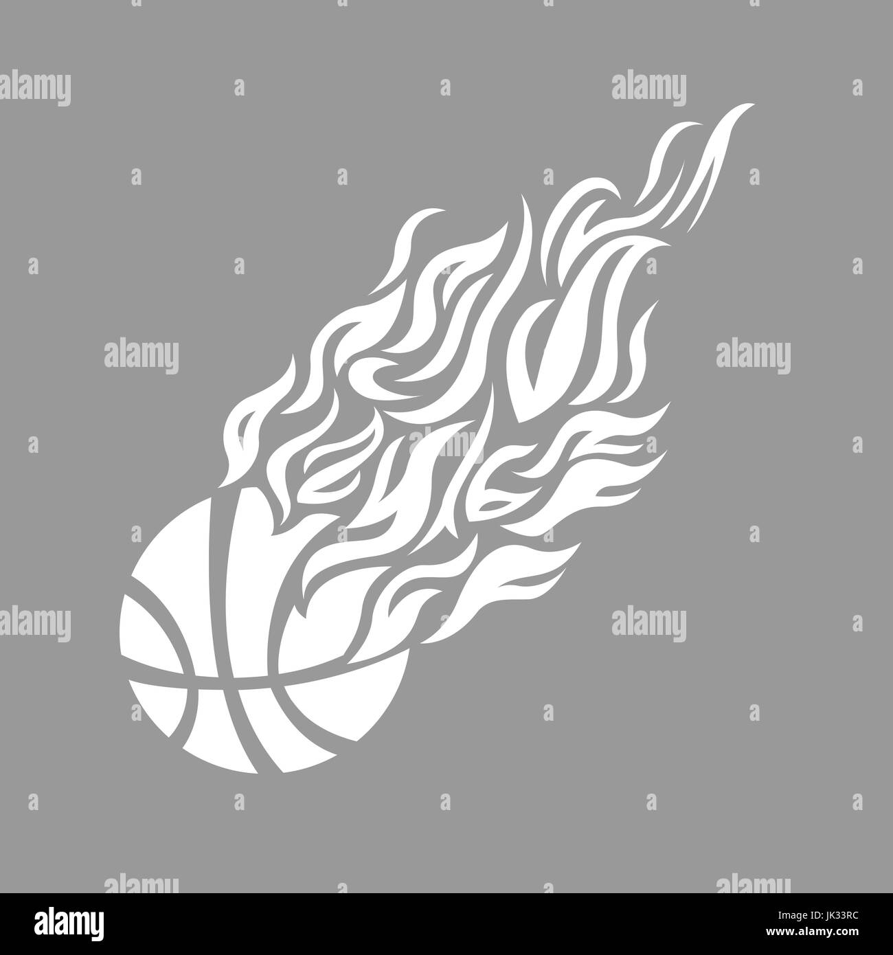 vector flame fire ball basketball symbol icon Stock Vector Image & Art ...