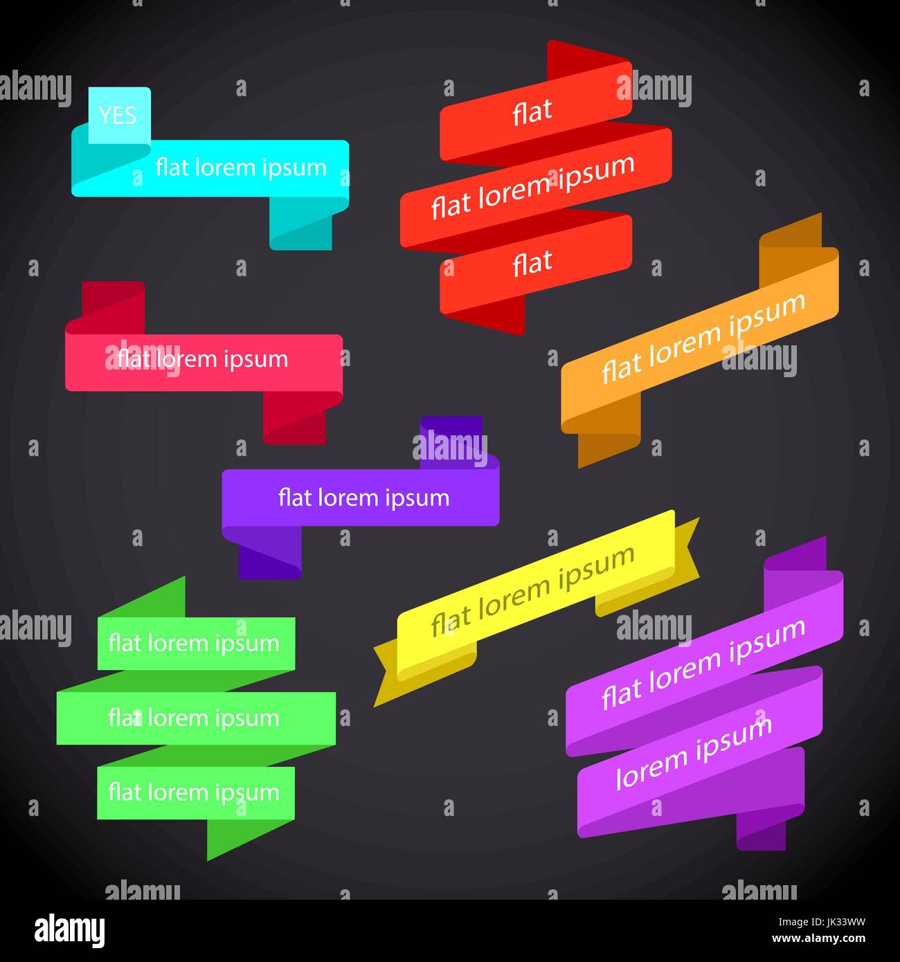 Infographics vector Creative trendy ribbon flat business financial ...