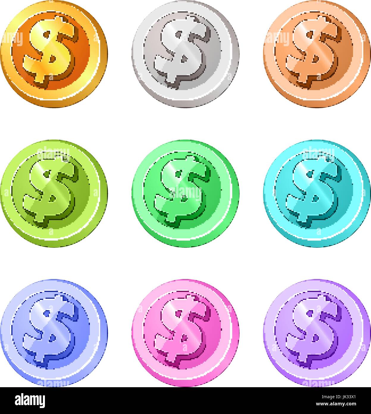 conceptual coin money isolated on a white background Stock Vector Image ...