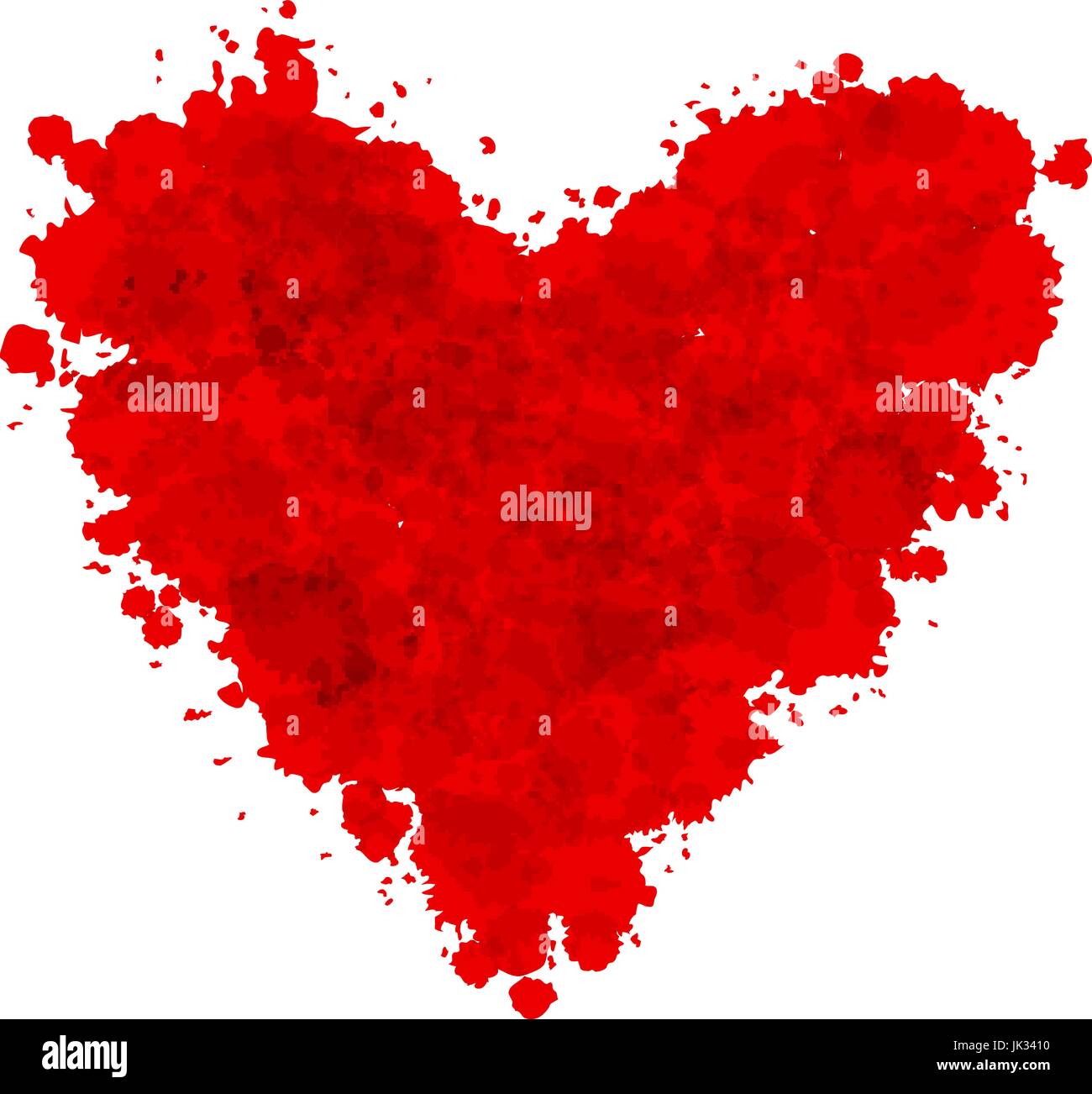 Hand-drawn painted red heart, vector element Stock Vector Image & Art ...