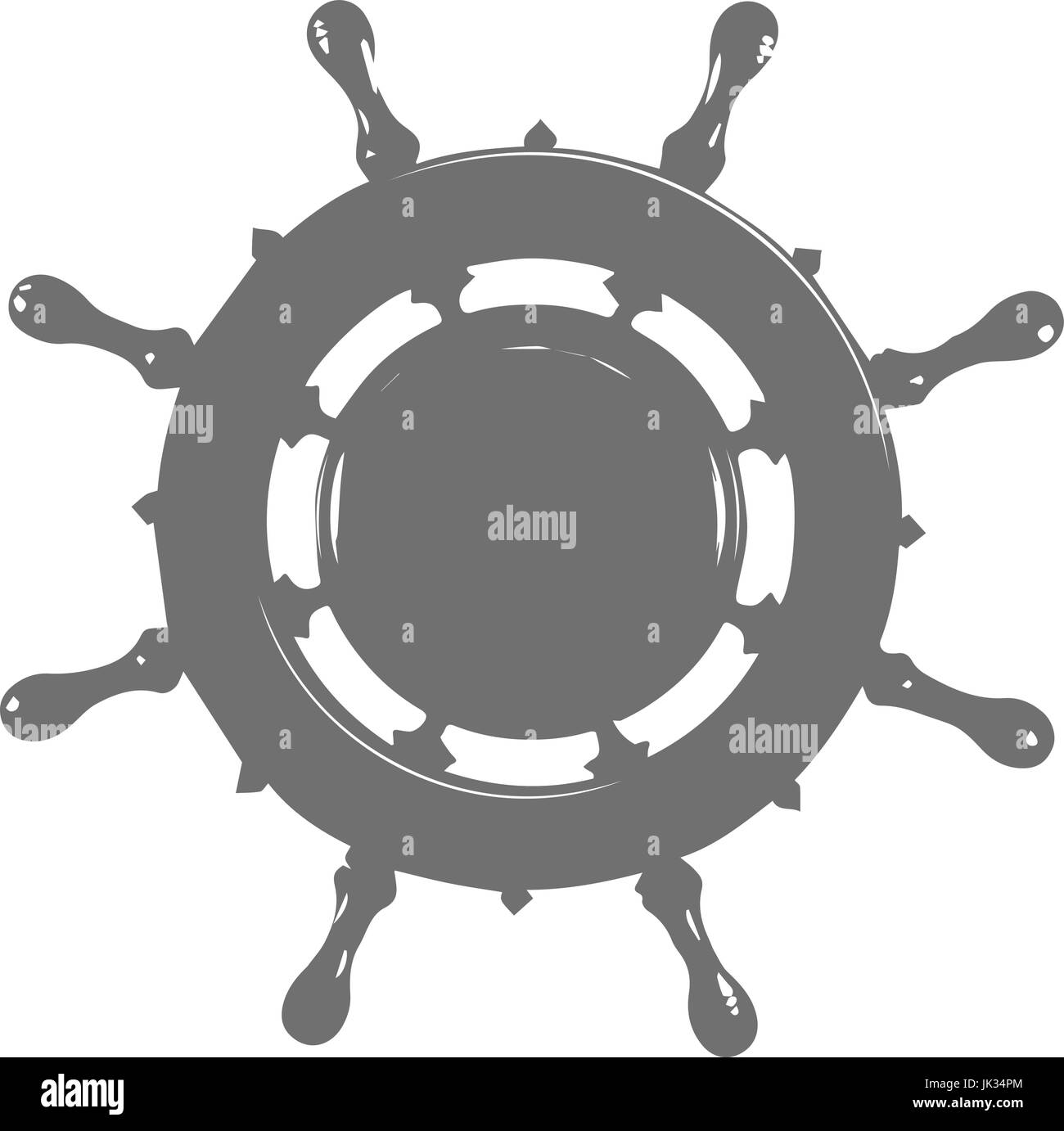 ship wheel marine wooden vintage vector illustration isolated on white ...