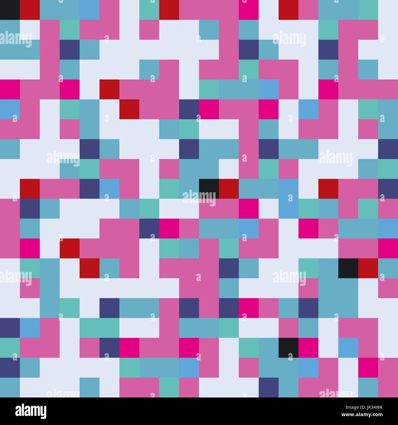 Pixel seamless pattern background design modern pink square green Stock ...