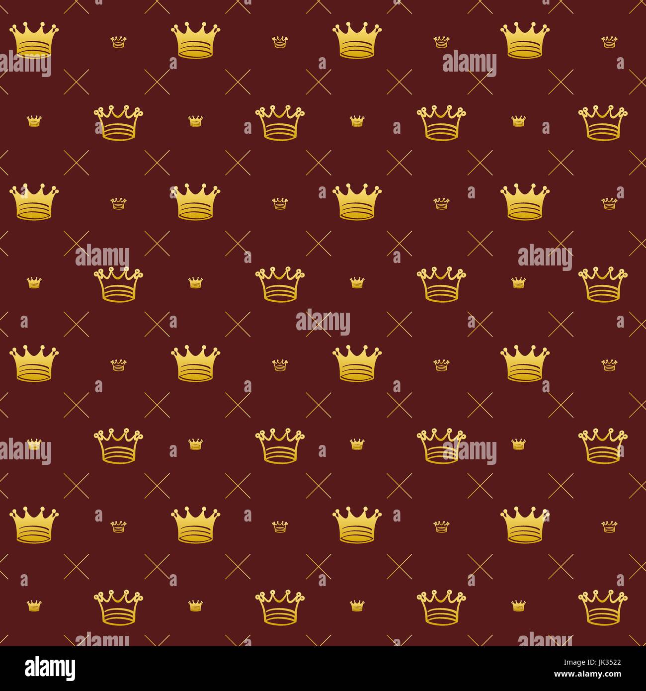 Simple seamless vector pattern with crown symbol art decoration Stock ...