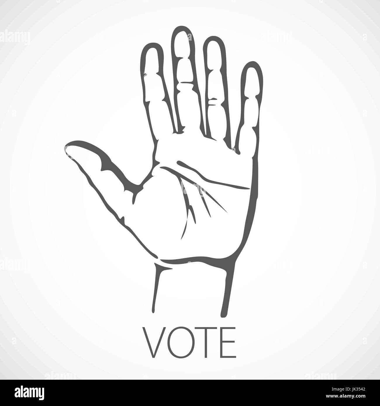 illustration of hand with voting sign of art vector Stock Vector Image ...