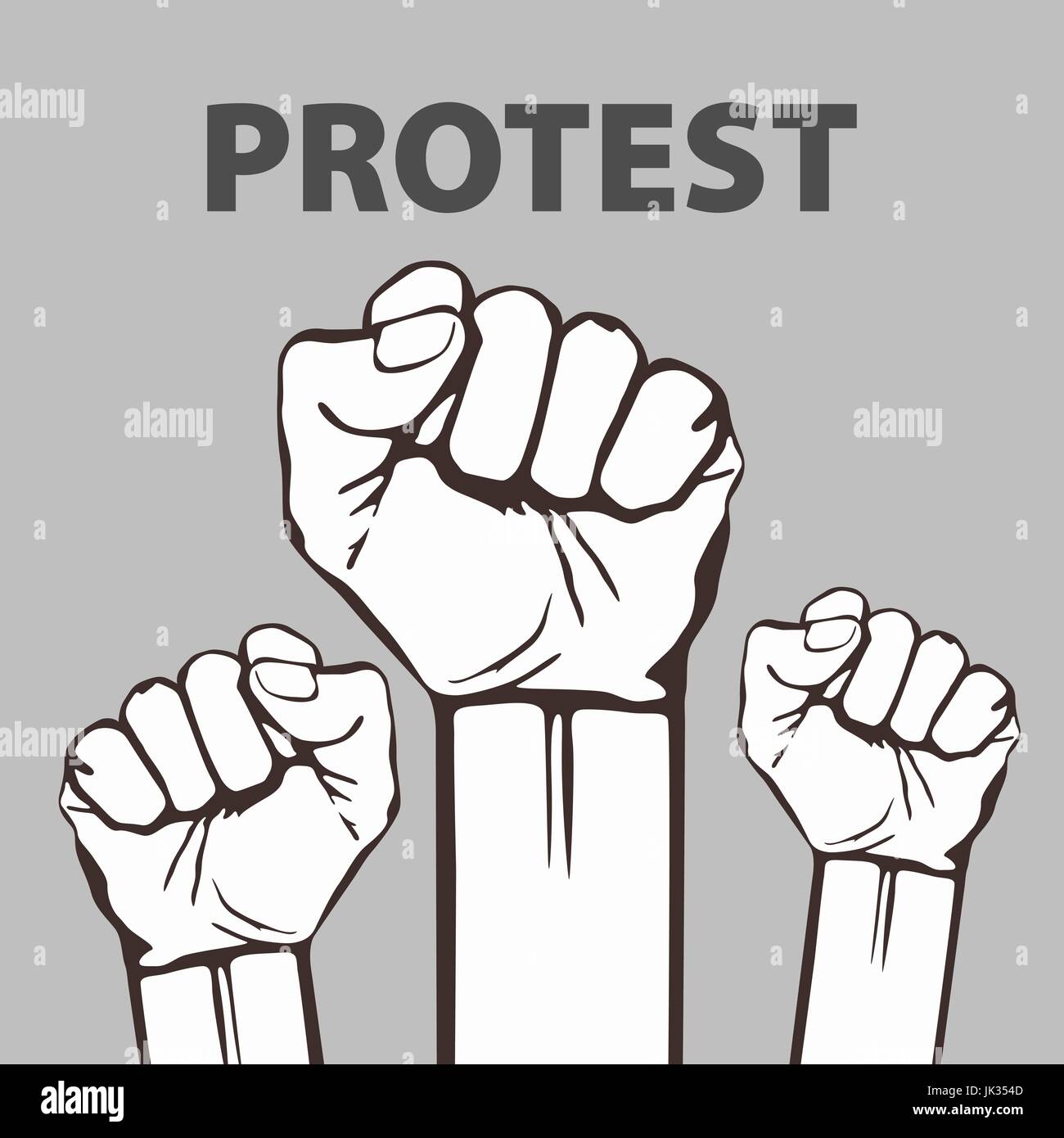 clenched fist held in protest vector illustration. art freedom Stock ...