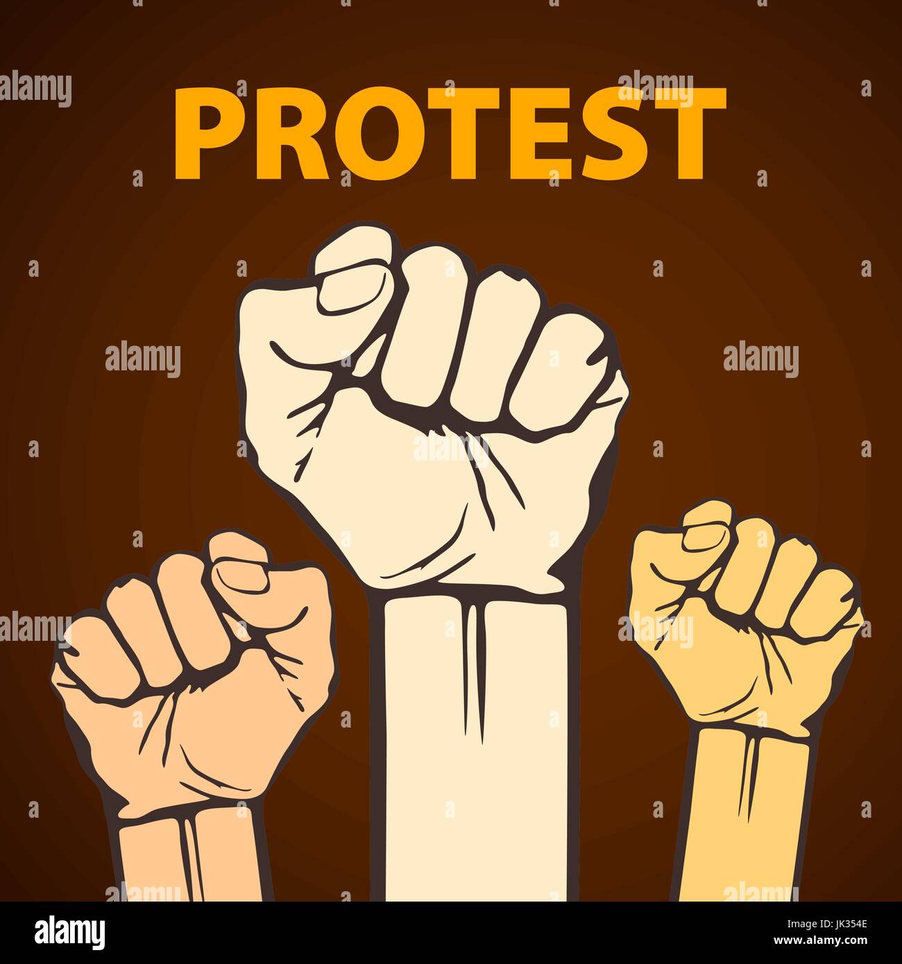 clenched fist held in protest vector illustration. art freedom Stock ...