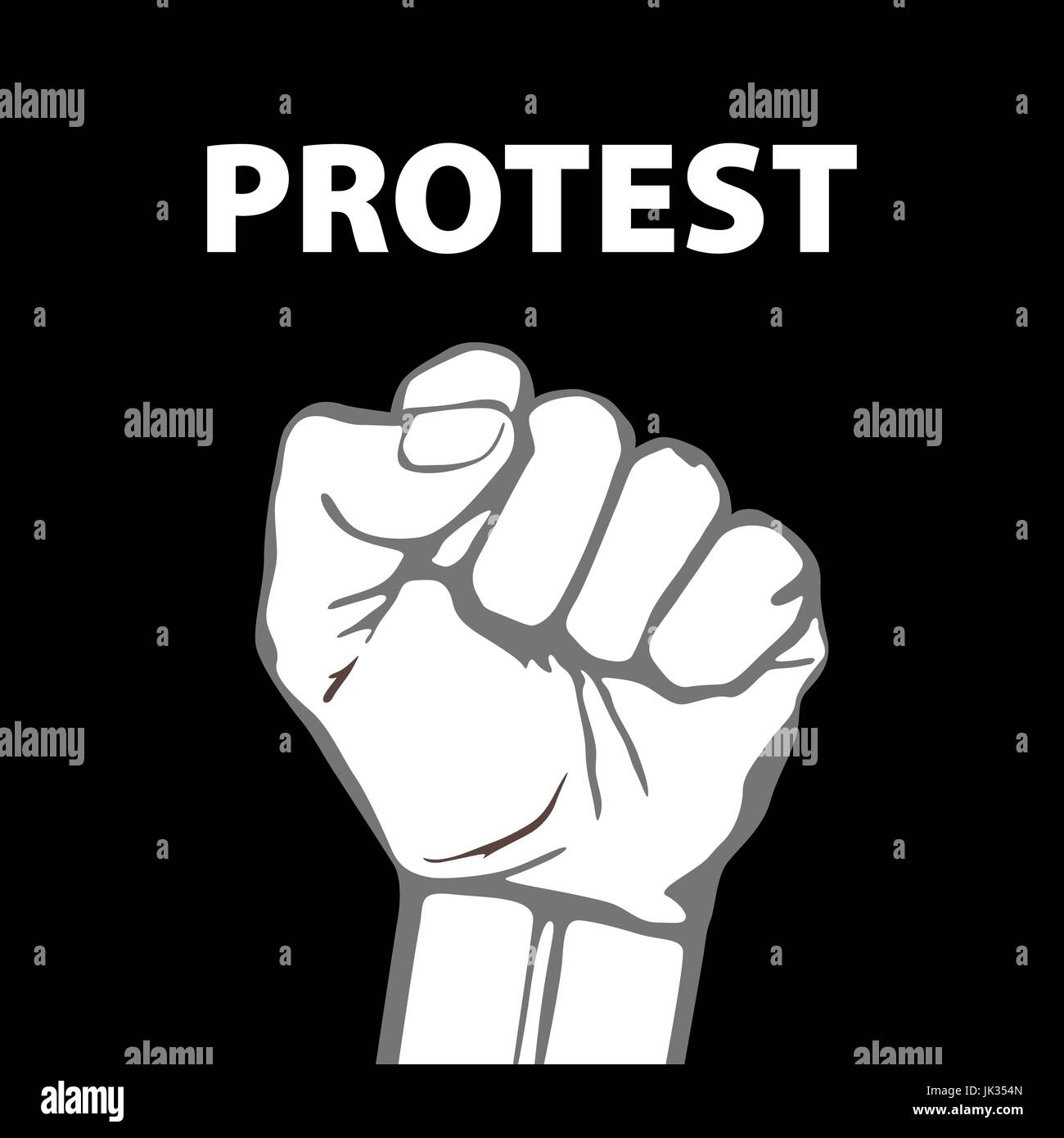 clenched fist held in protest vector illustration. art freedom Stock ...