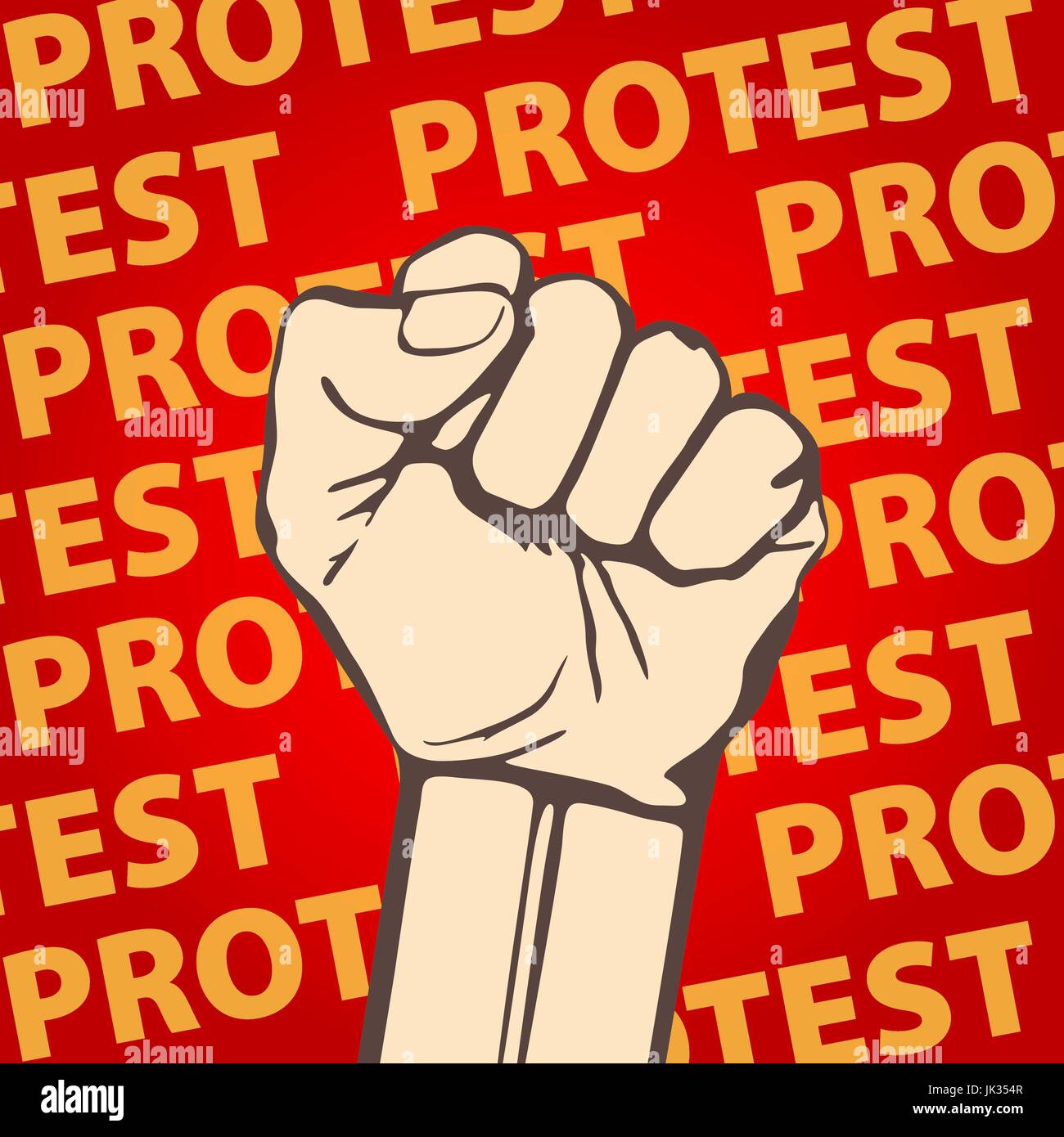 clenched fist held in protest vector illustration. art freedom Stock ...